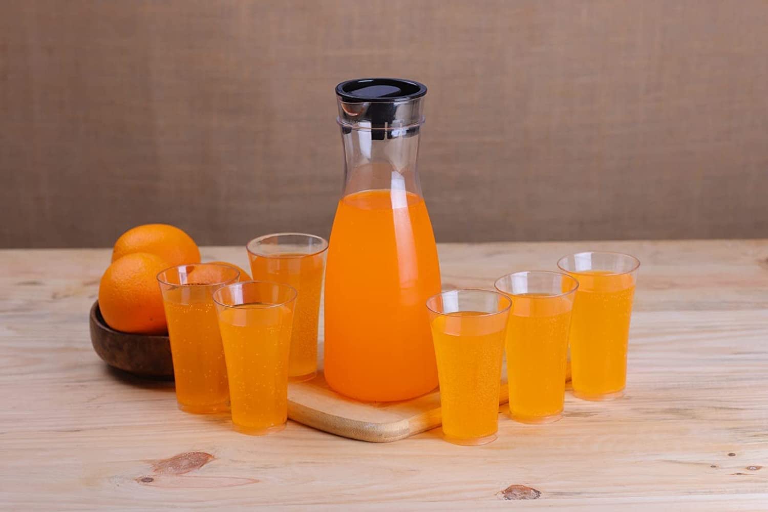 Maruti_Nandan_Enterprise Transparent Unbreakable Water Juicy Jug and 6 ...