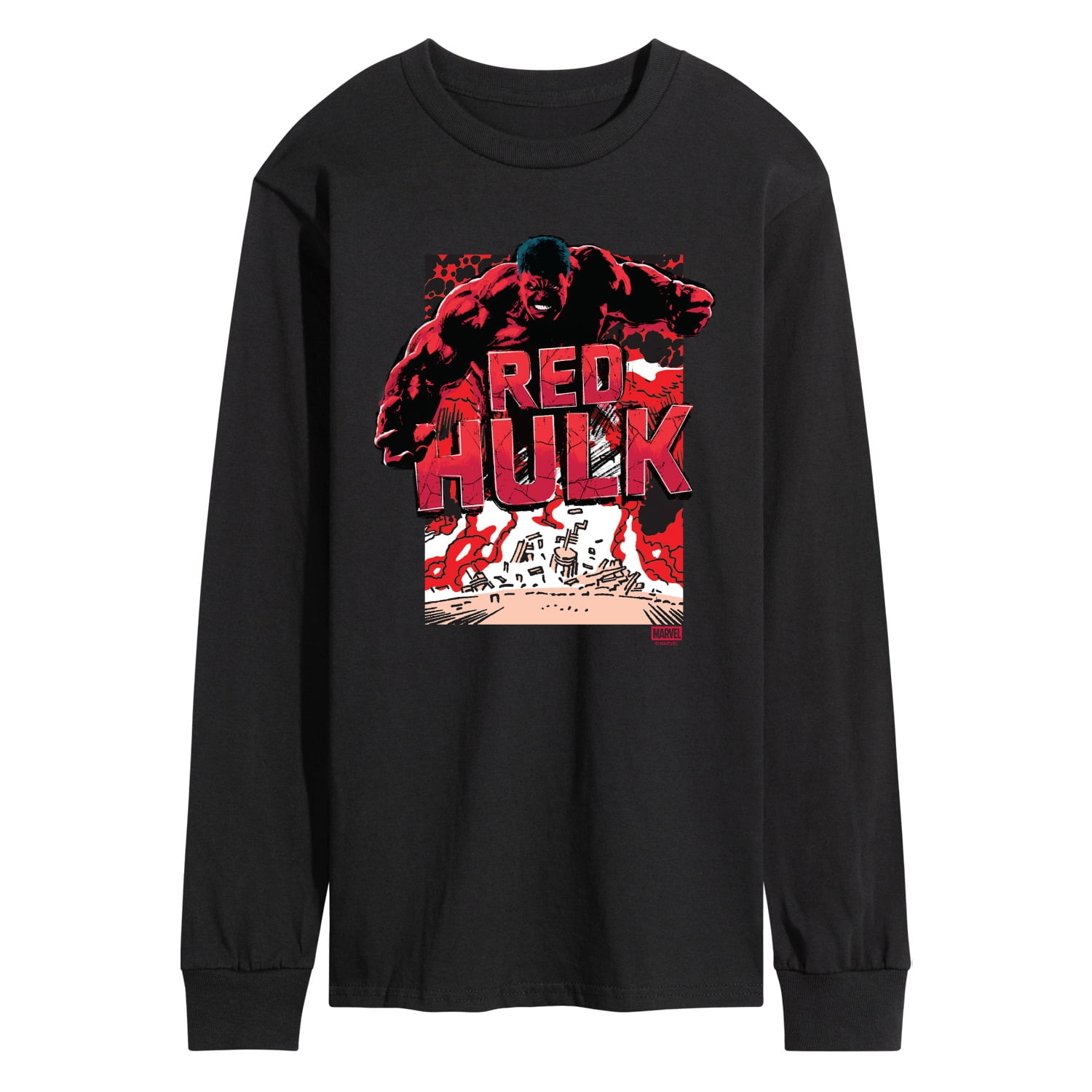 Marvel - Angry Red Hulk - Men's Long Sleeve Graphic T-Shirt - Walmart.com