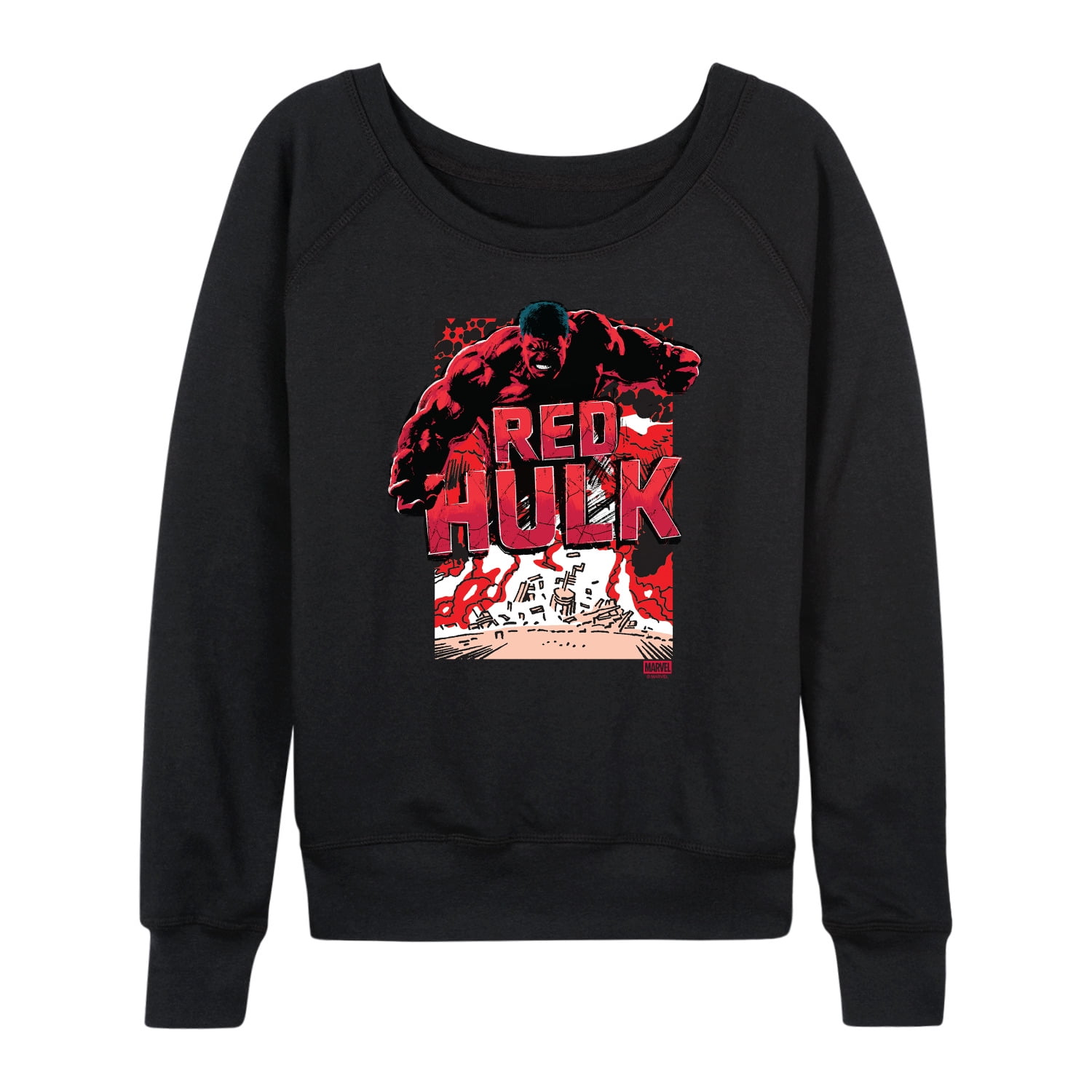 Marvel - Angry Red Hulk - Women's French Terry Long Sleeve Shirt ...