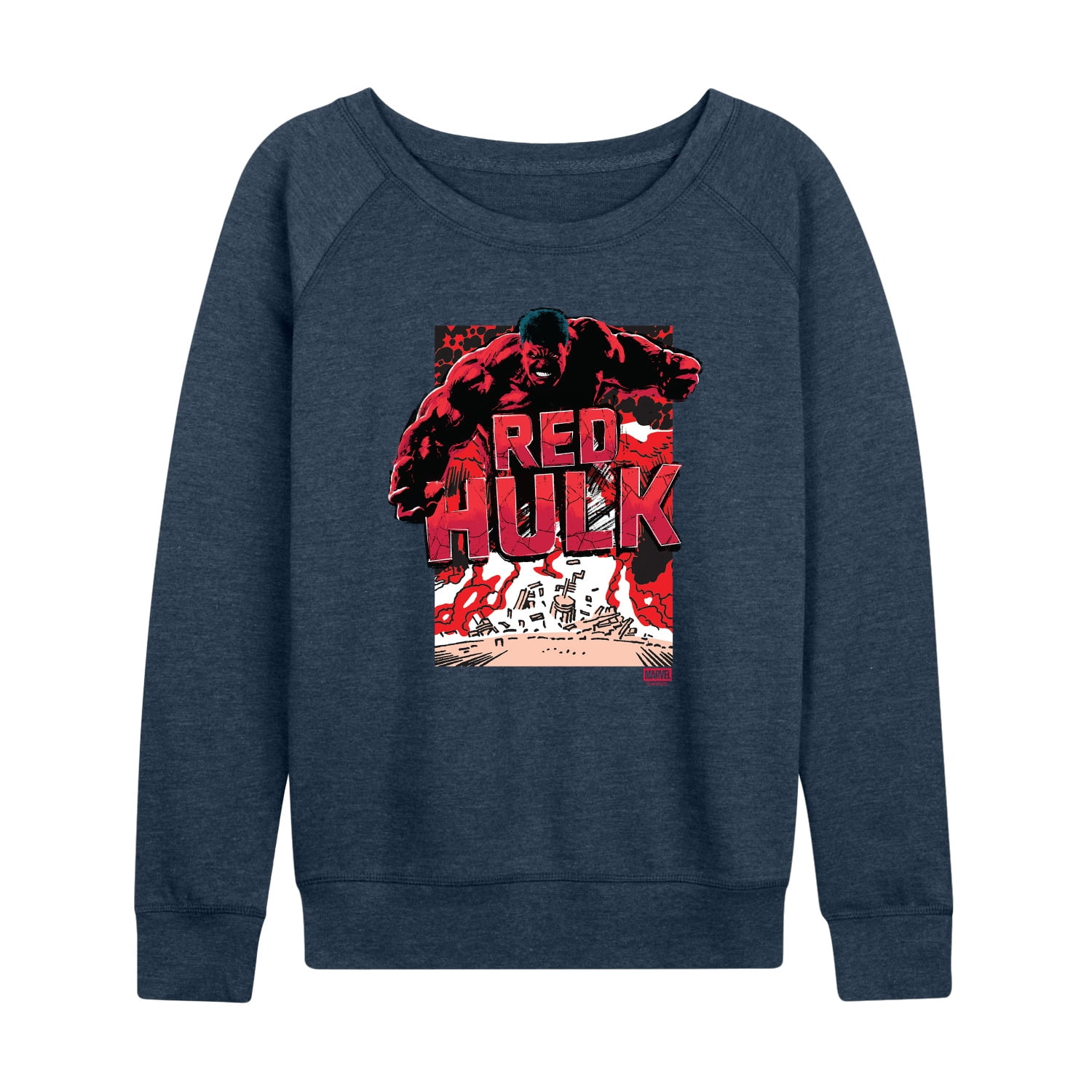 Marvel - Angry Red Hulk - Women's French Terry Long Sleeve Shirt ...