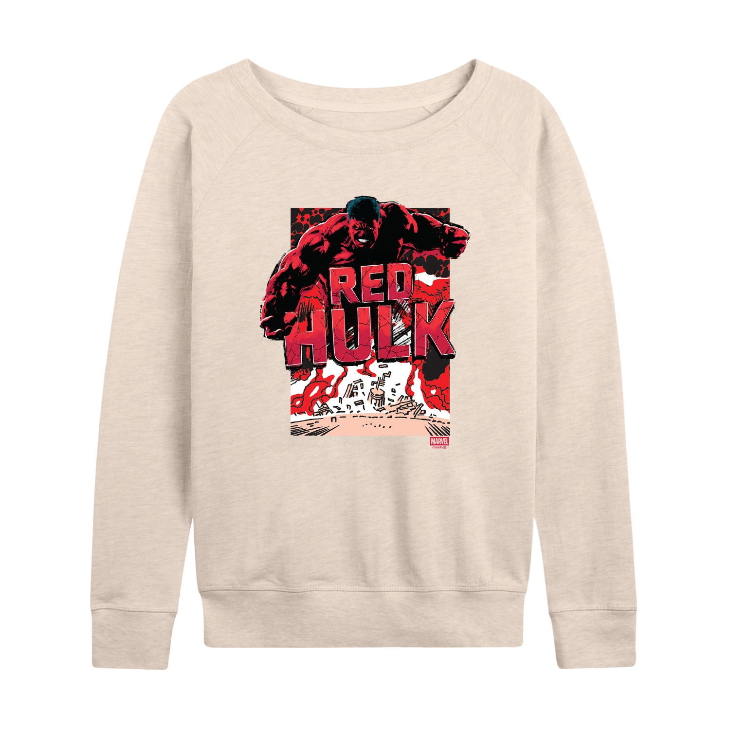 Marvel - Angry Red Hulk - Women's French Terry Long Sleeve Shirt ...