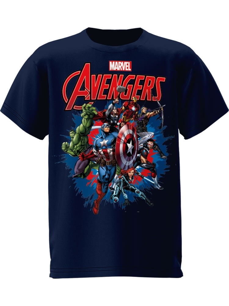 Marvel Avenger Heroes Youth Boys Tee Shirt - Walmart.com