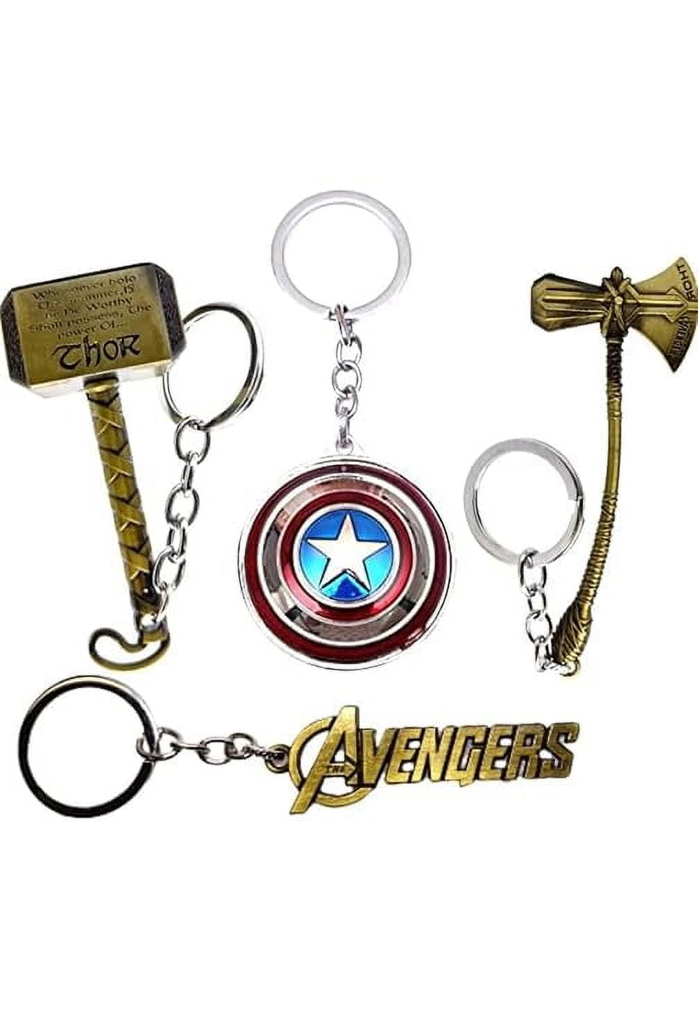 Marvel Avenger metal Keychain and Keyring (Pack of 4) Metal |Axe Thor ...
