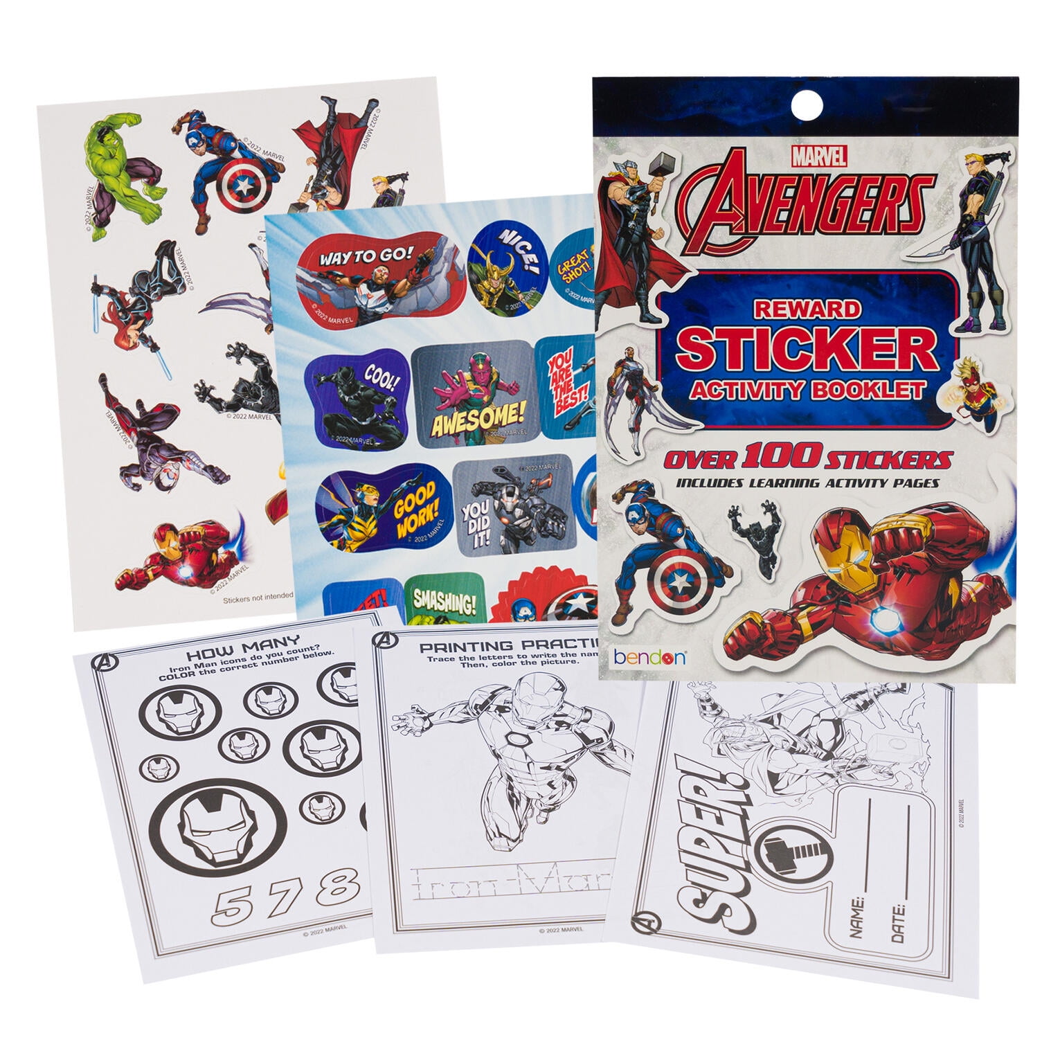 Marvel Avengers 100pc Reward Stickers Booklet Ironman Captain America ...