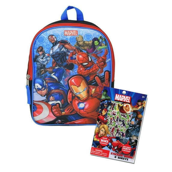 Marvel Avengers 11" Backpack & Sticker Book Set - Walmart.com