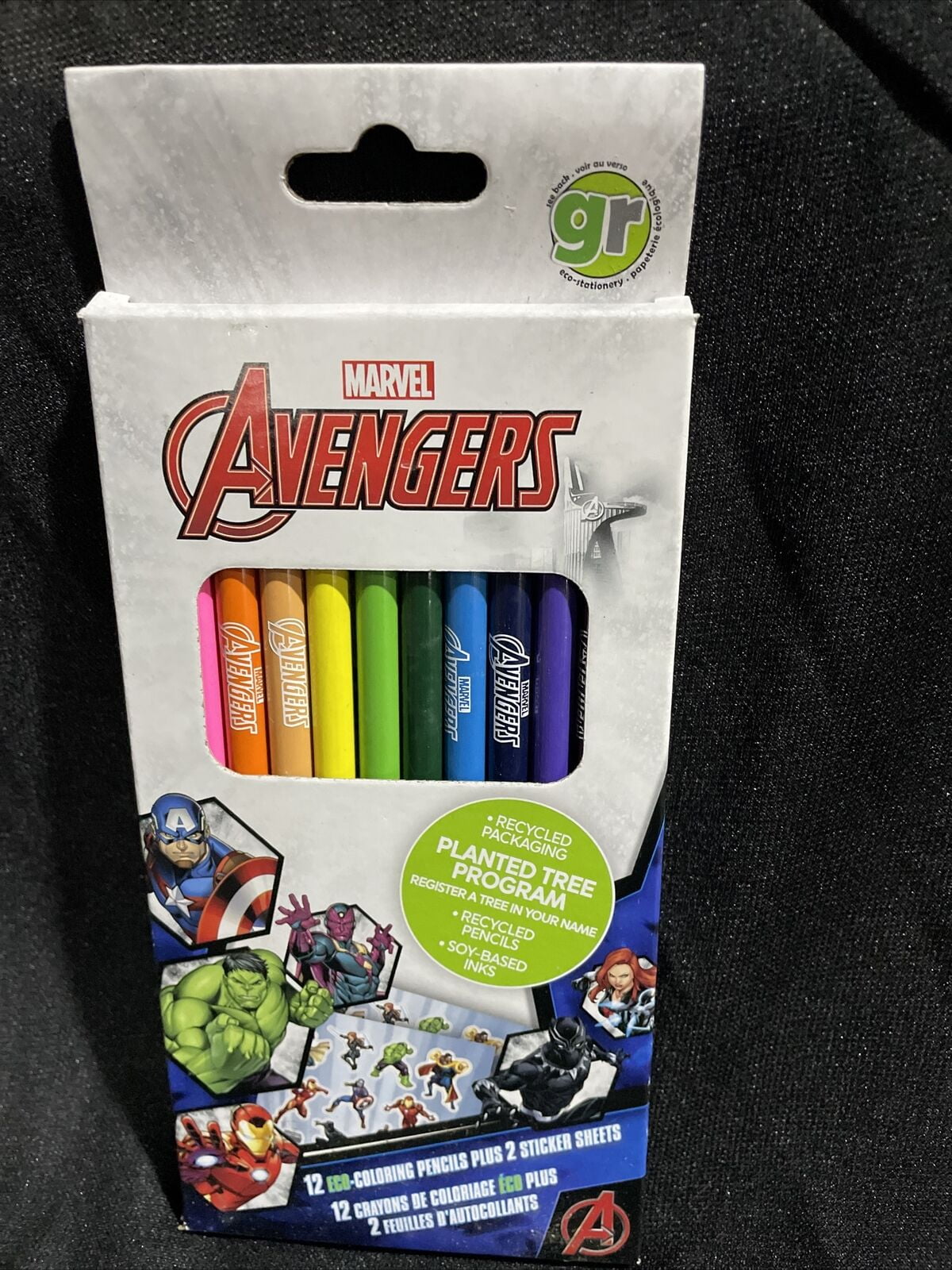 Marvel Avengers 12 Shade Coloring Pencils Plus 2 Sticker Sheets ...