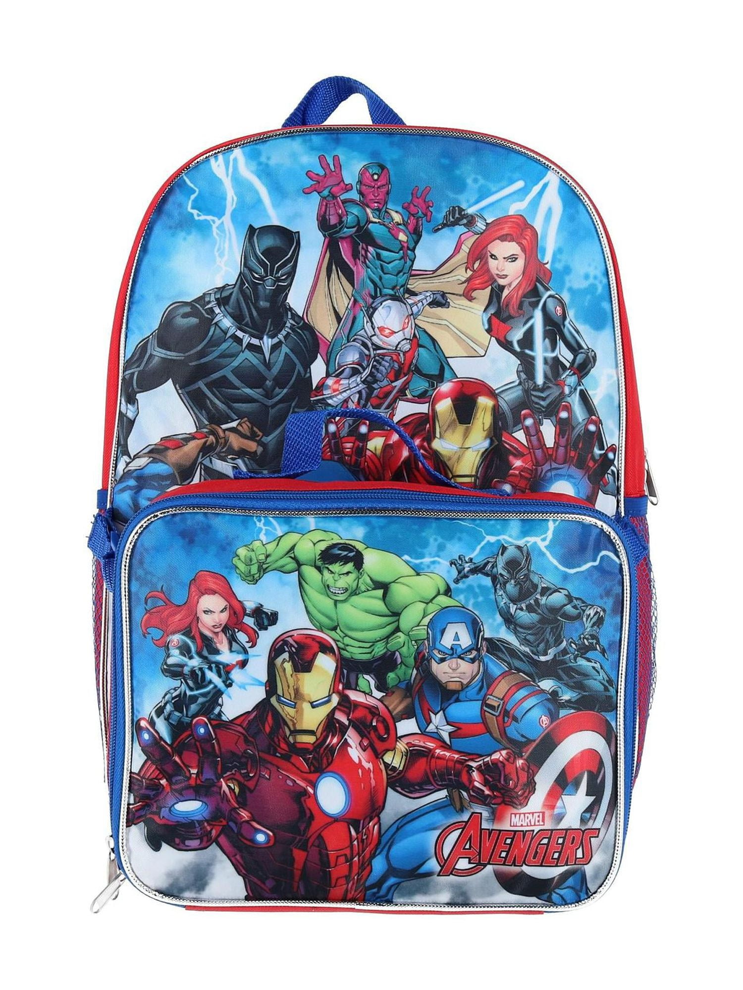 "Marvel Kids' 16"" Avengers Backpack & Detachable Lunch Box Bag with ...