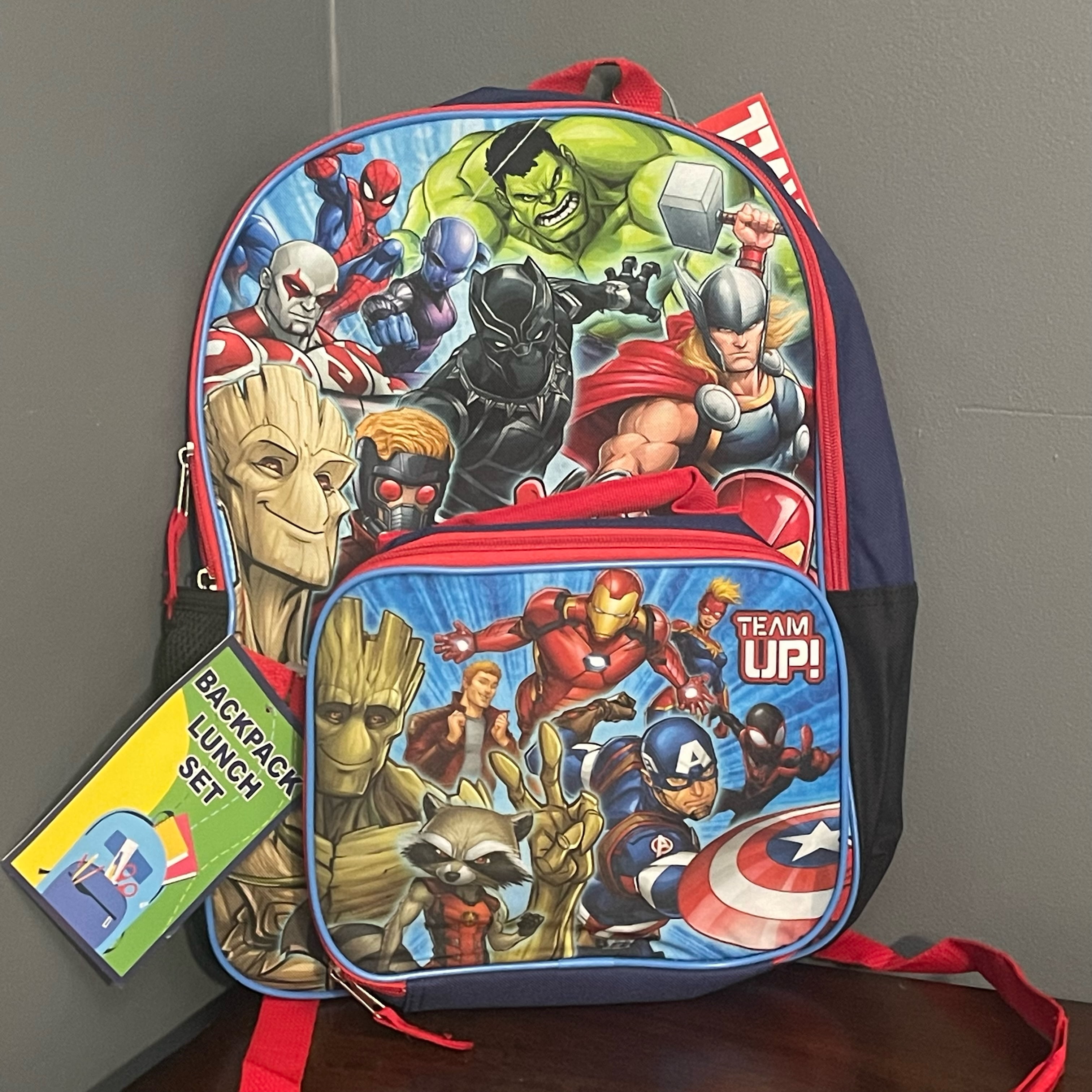 Marvel Avengers 16" Backpack With Detachable Matching Lunch Box ...
