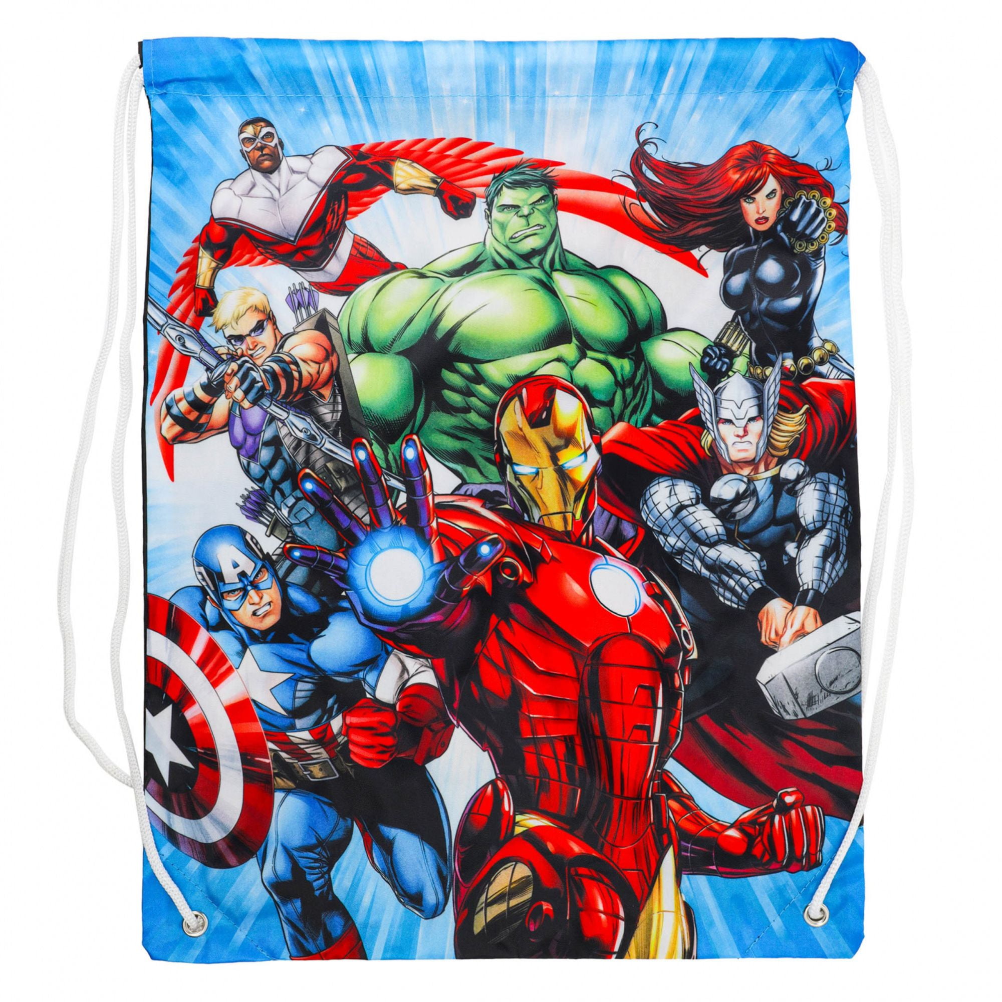 Marvel Avengers 18 Inch Drawstring Backpack Cinch Bag Travel Tote Boys ...