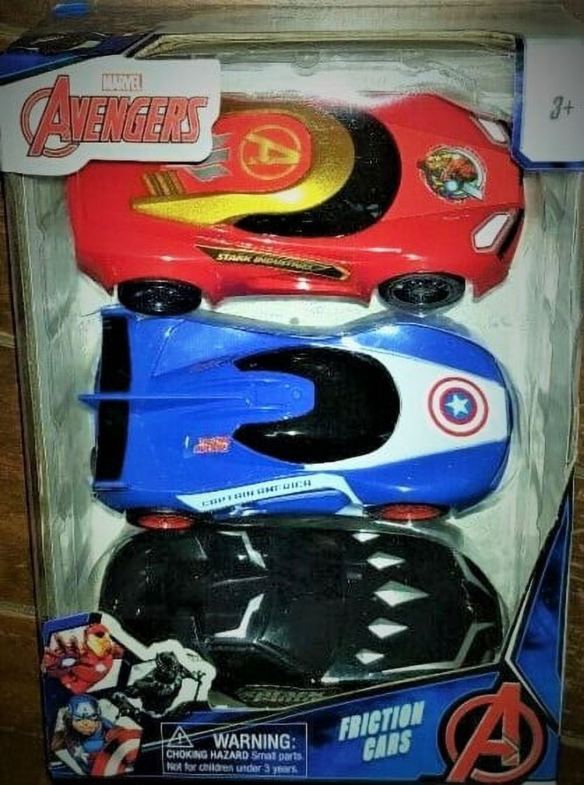 Marvel Avengers 3pk Friction Cars Captain America Black Panther & Iron ...