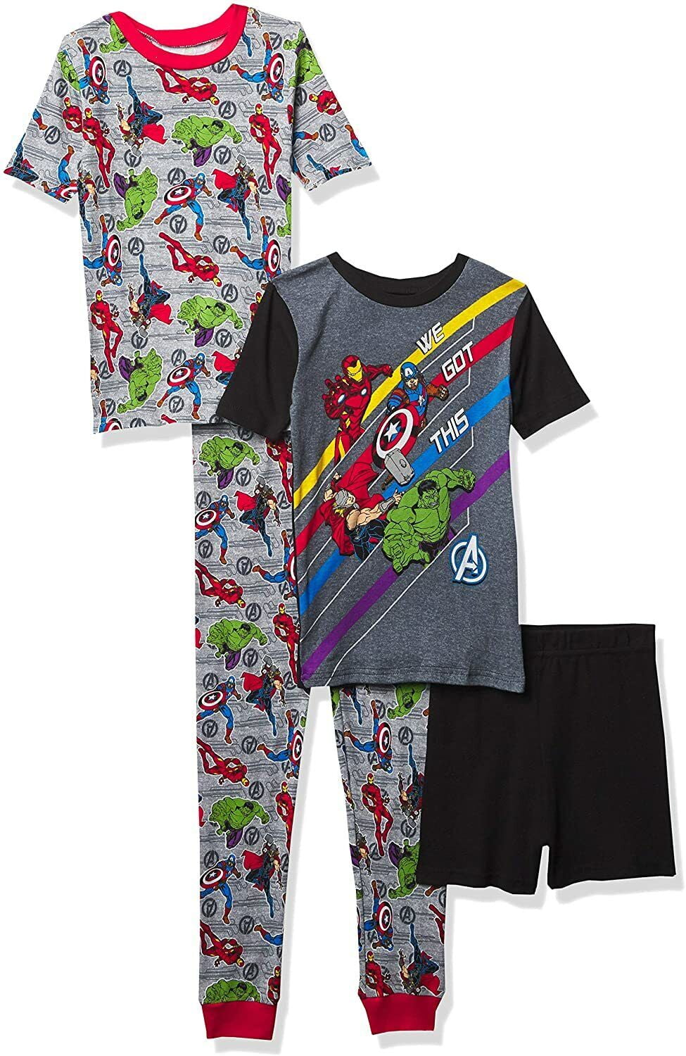 Marvel Avengers 4 PC Short Sleeve Tight Fit Cotton Pajama Set Boy Size 6 - Walmart.com