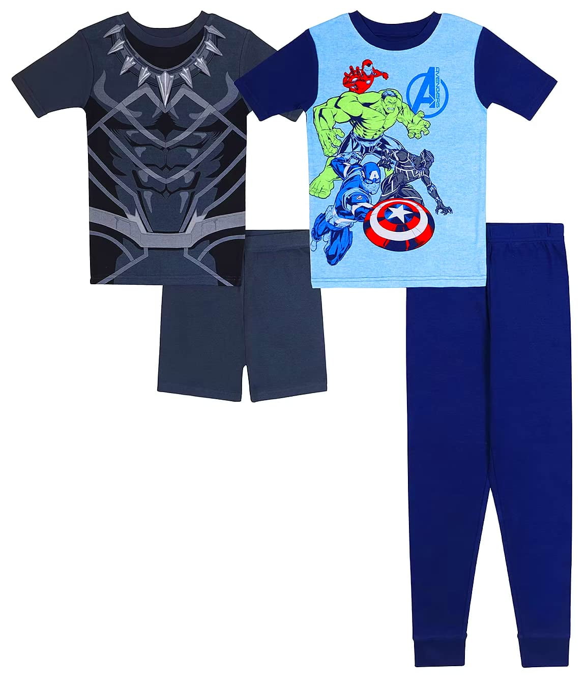 Marvel Avengers 4 Piece Cotton Pajamas - Walmart.com
