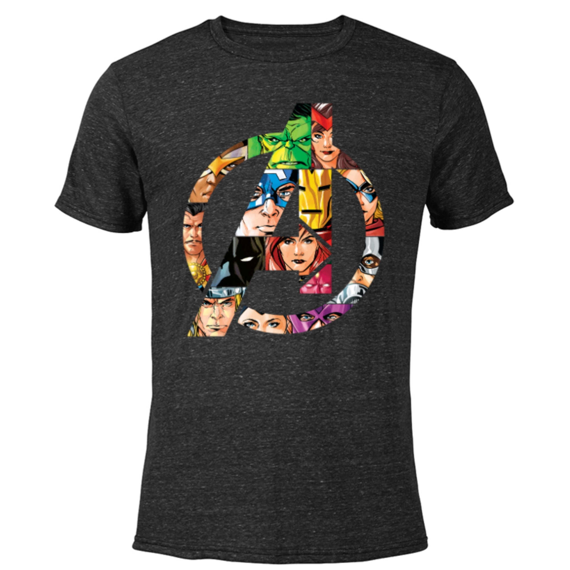 Marvel Avengers 60th Anniversary A-Logo Symbol Circle Faces- Short ...