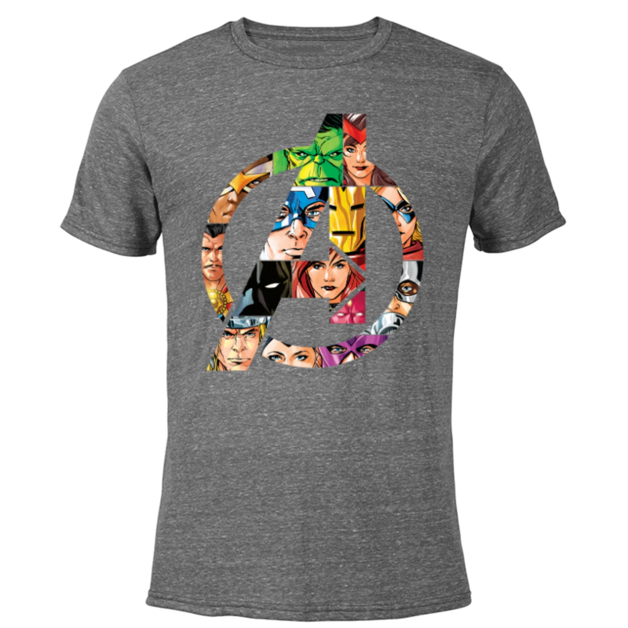 Marvel Avengers 60th Anniversary A-Logo Symbol Circle Faces- Short ...