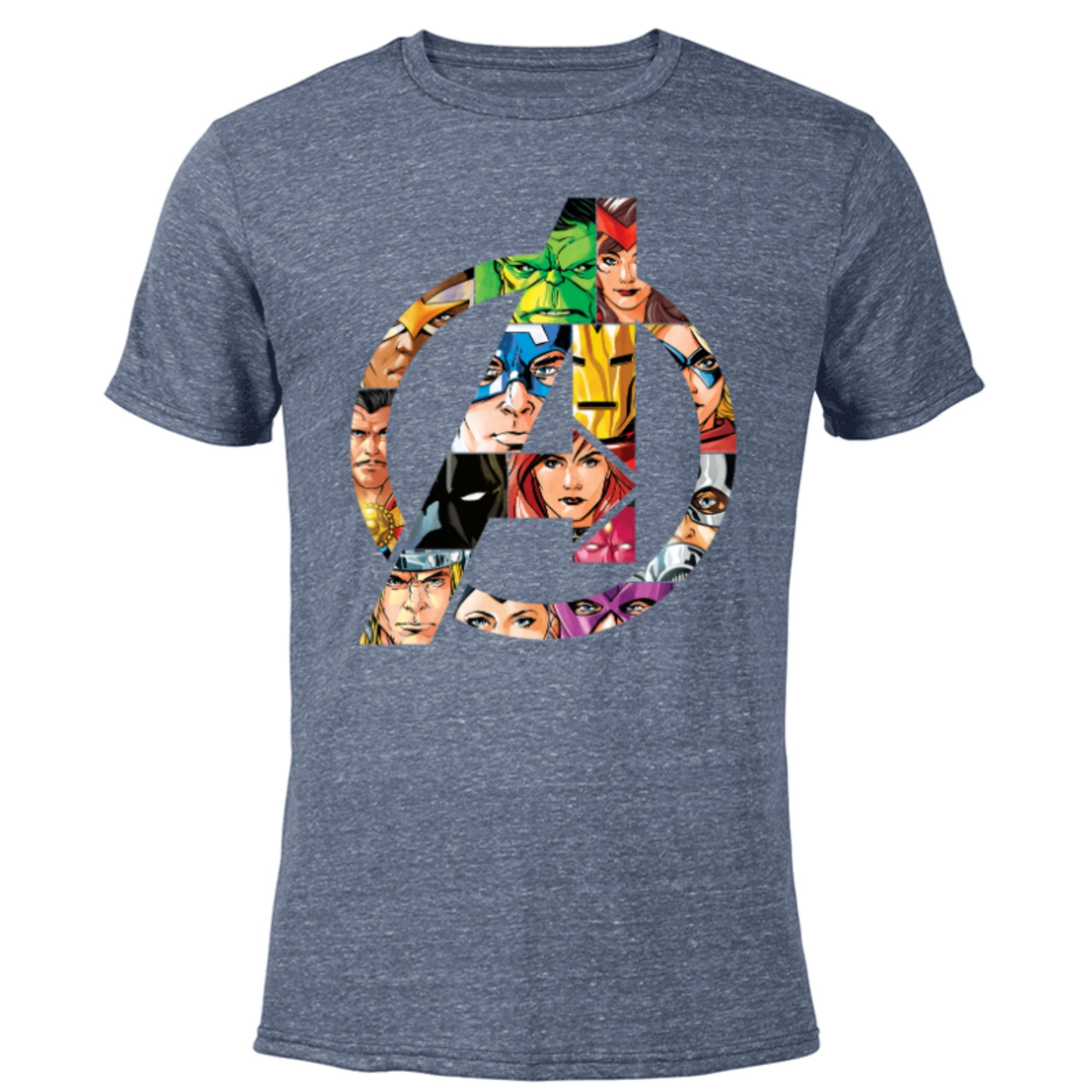 Marvel Avengers 60th Anniversary A-Logo Symbol Circle Faces- Short ...