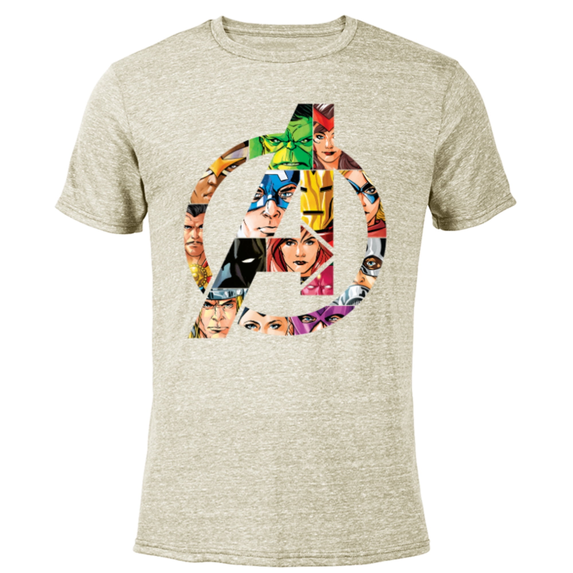 Marvel Avengers 60th Anniversary A-Logo Symbol Circle Faces- Short ...