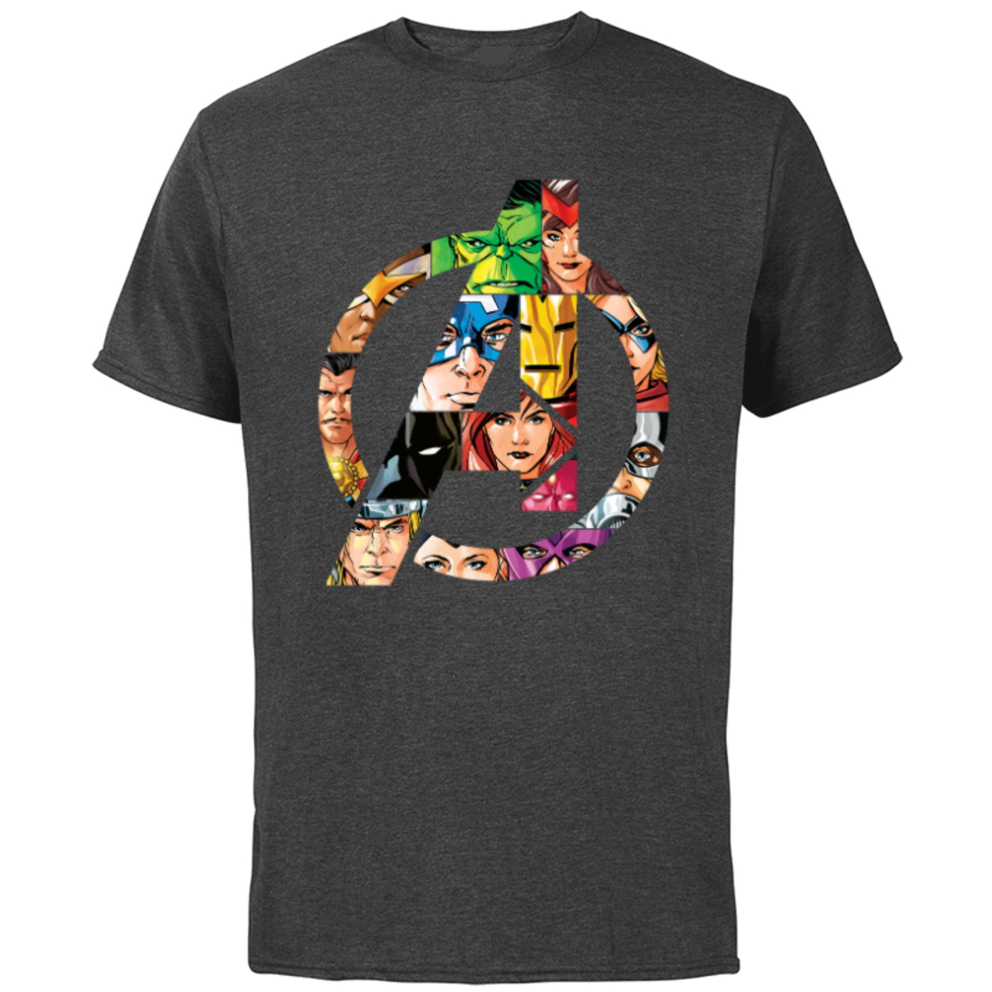 Marvel Avengers 60th Anniversary A-Logo Symbol Circle Faces- Short ...