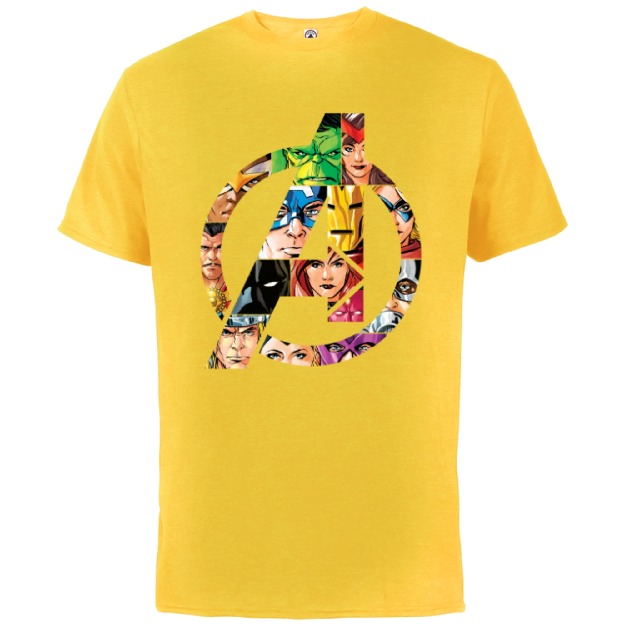 Marvel Avengers 60th Anniversary A-Logo Symbol Circle Faces- Short ...
