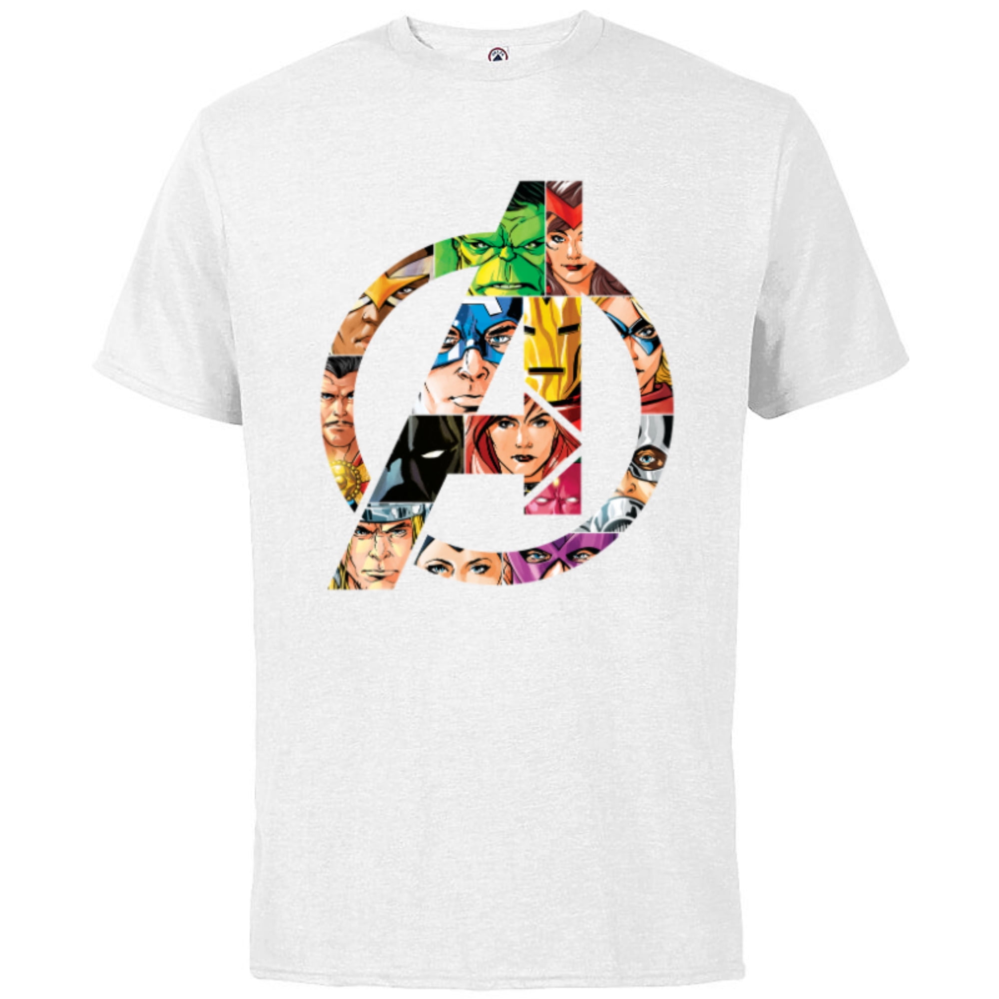 Marvel Avengers 60th Anniversary A-Logo Symbol Circle Faces- Short ...