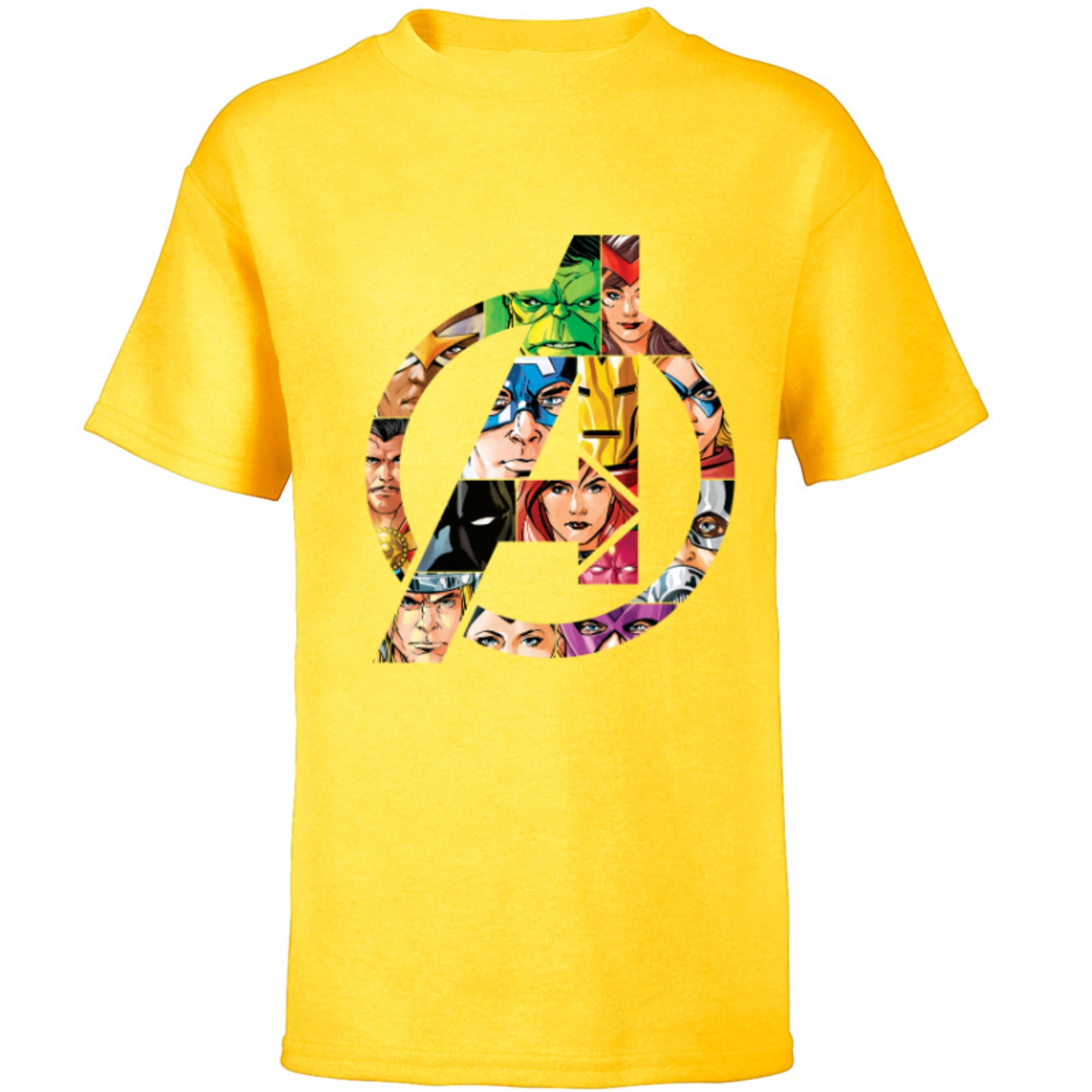 Marvel Avengers 60th Anniversary A-Logo Symbol Circle Faces- Short ...
