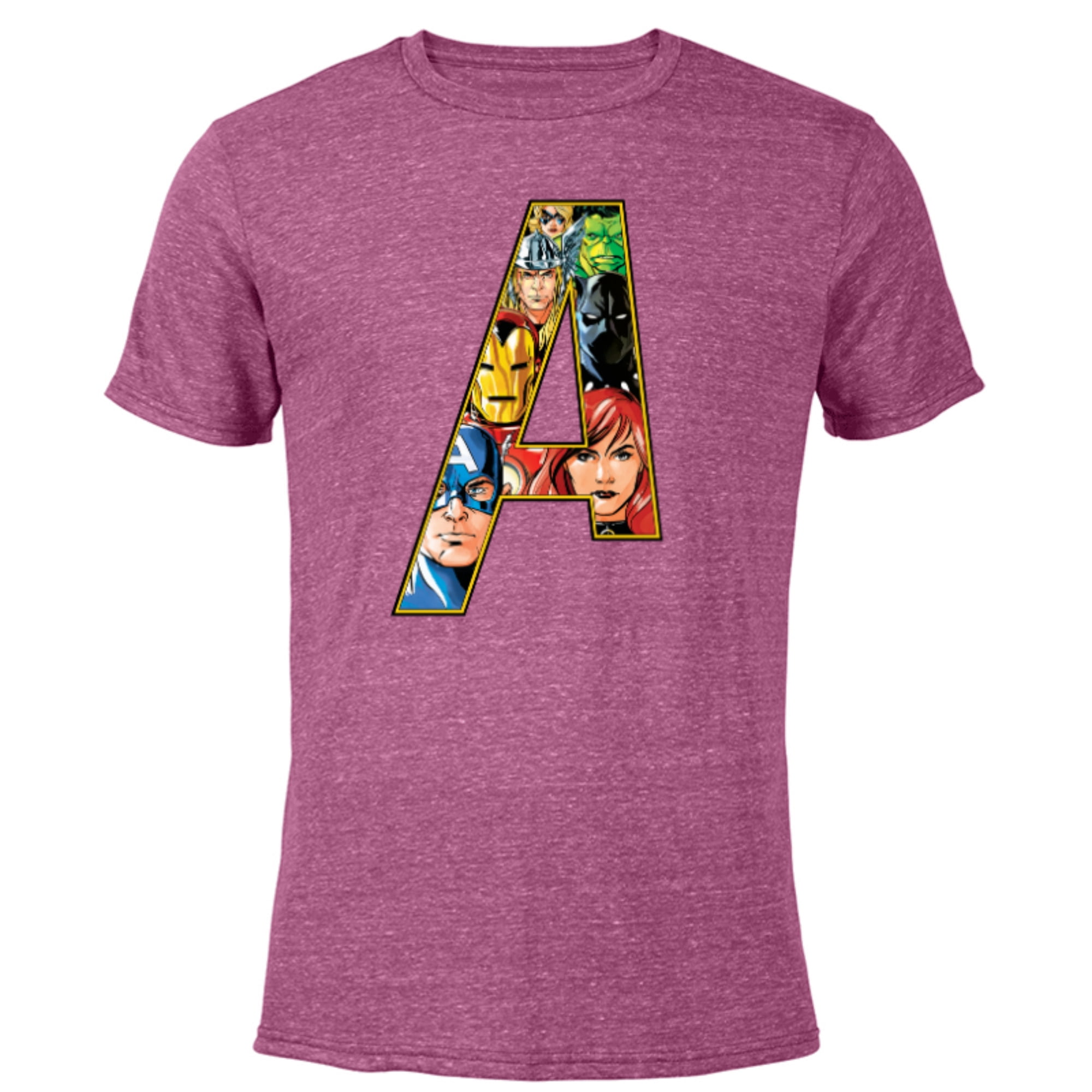 Marvel Avengers 60th Anniversary A-Logo Symbol Faces- Short Sleeve ...