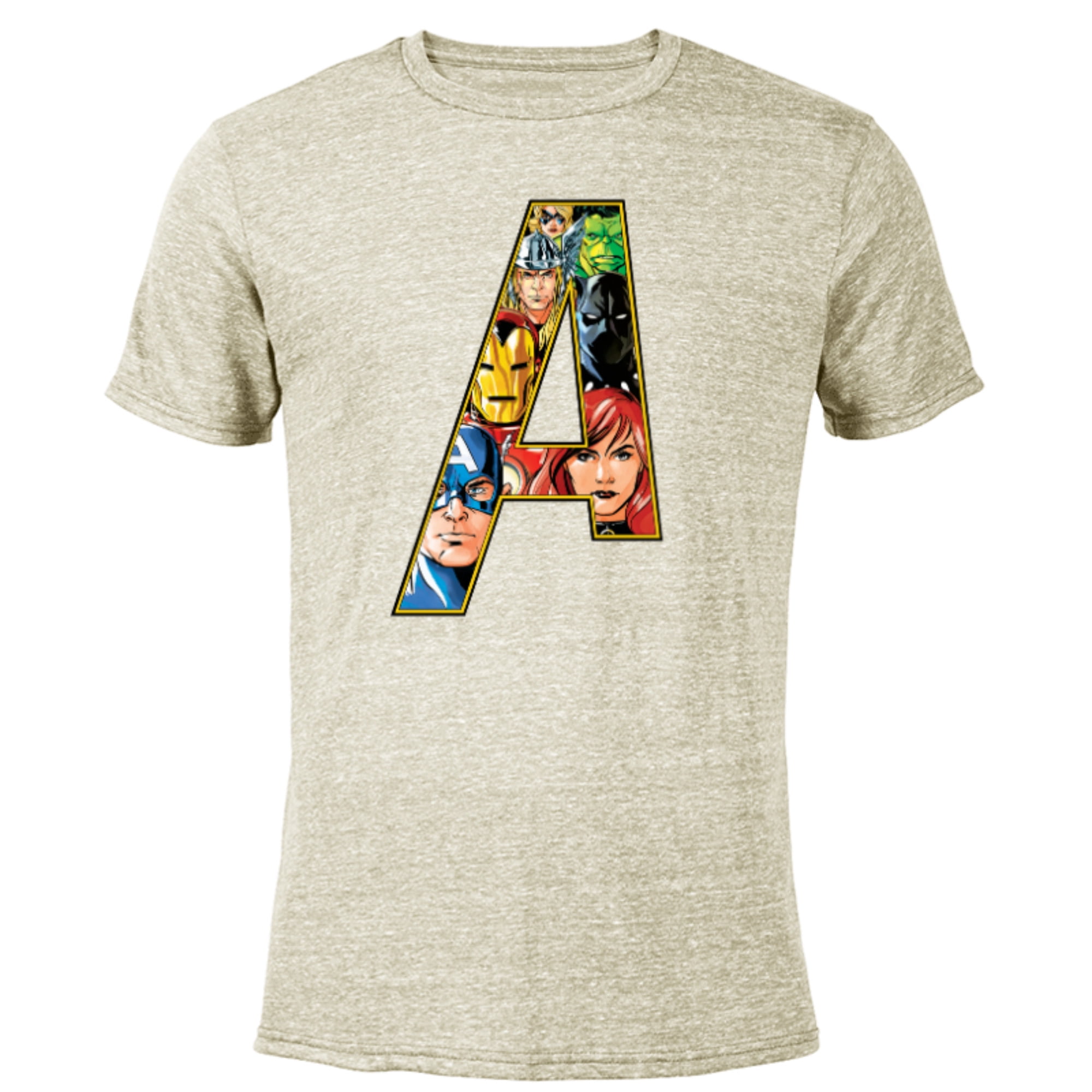 Marvel Avengers 60th Anniversary A-Logo Symbol Faces- Short Sleeve ...