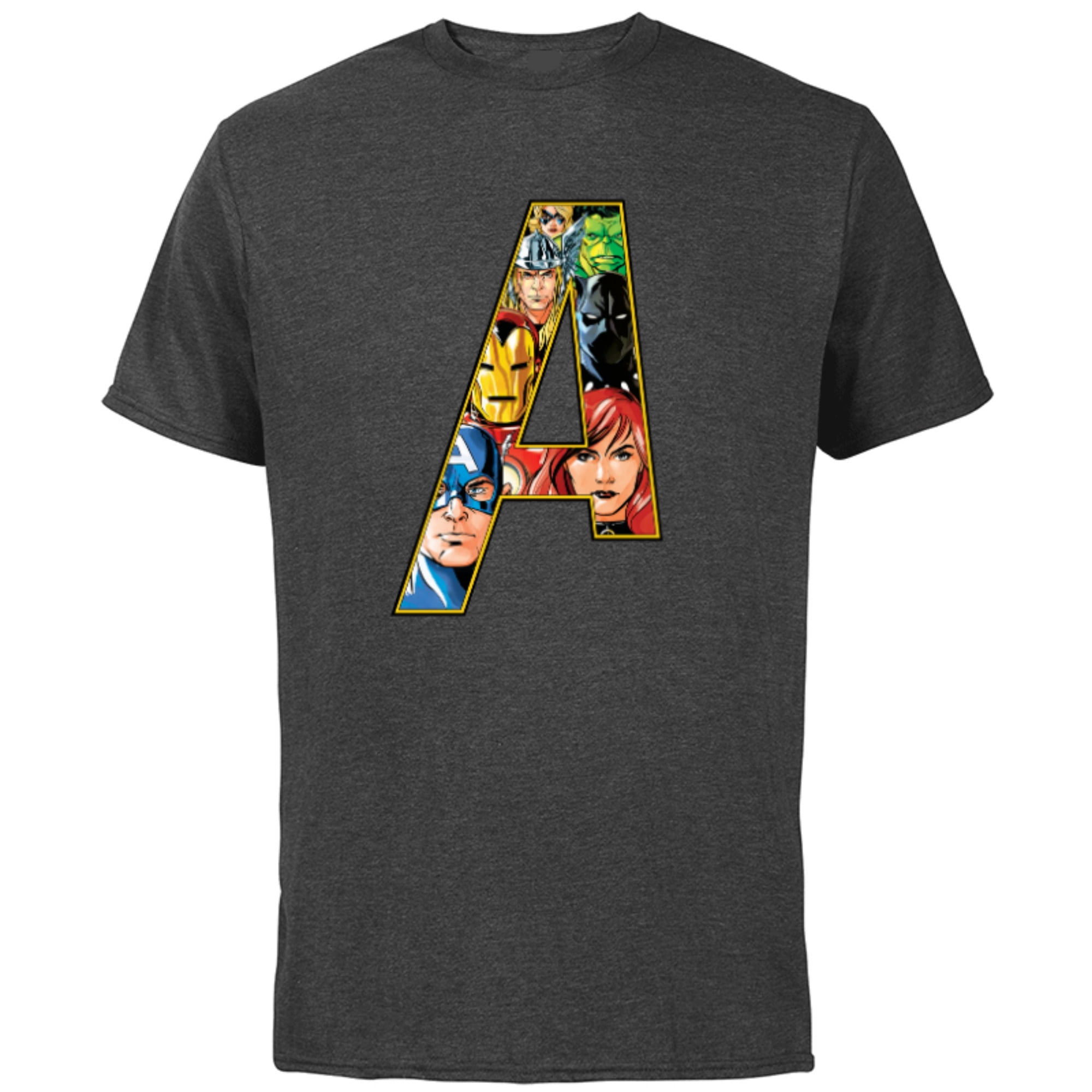 Marvel Avengers 60th Anniversary A-Logo Symbol Faces- Short Sleeve ...