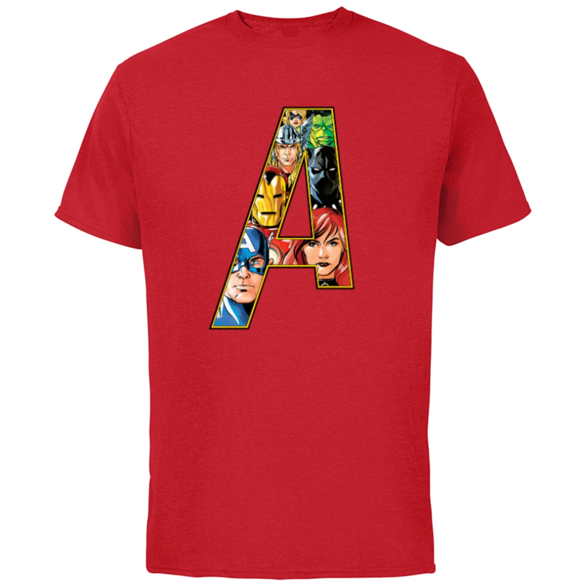 Marvel Avengers 60th Anniversary A-Logo Symbol Faces- Short Sleeve ...
