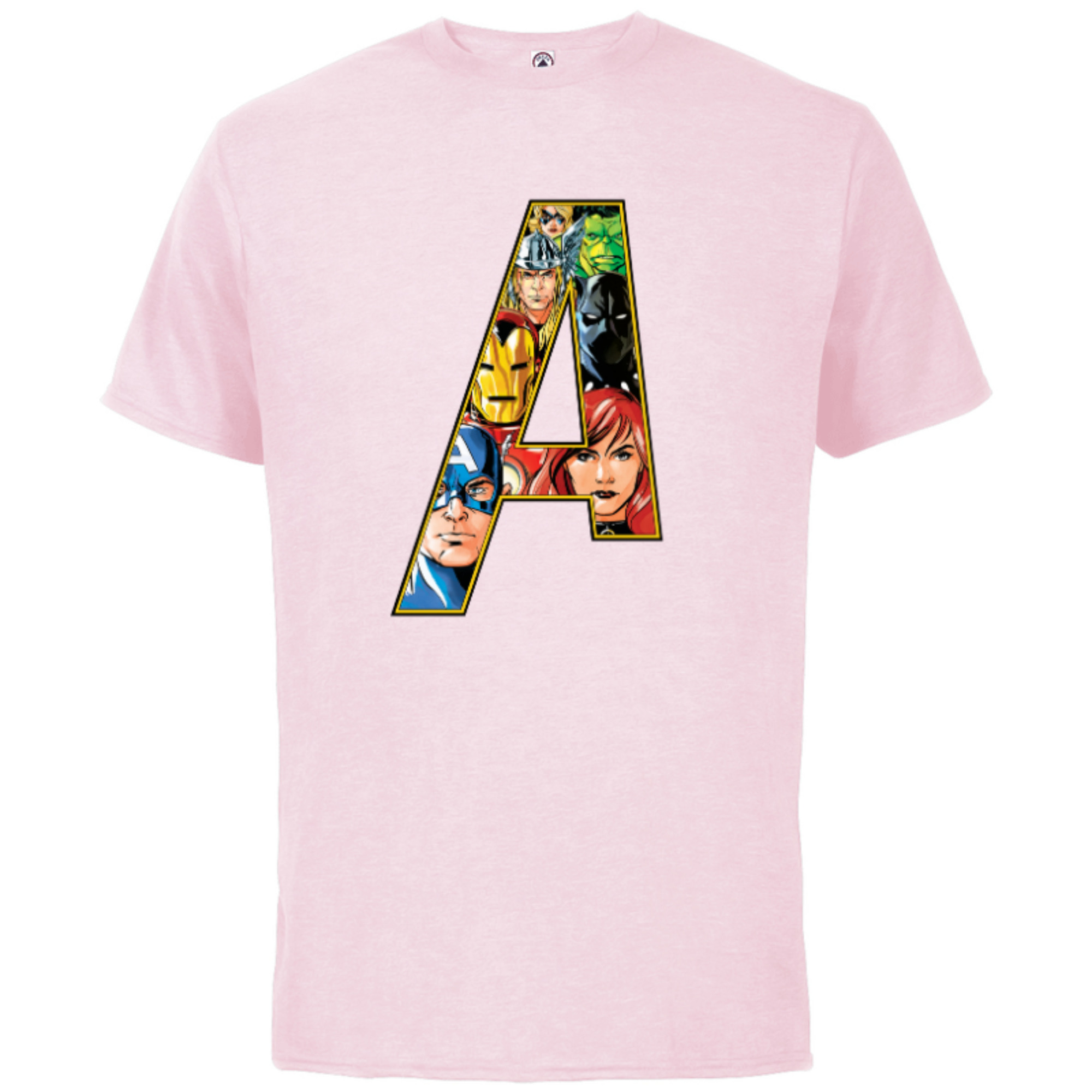 Marvel Avengers 60th Anniversary A-Logo Symbol Faces- Short Sleeve ...