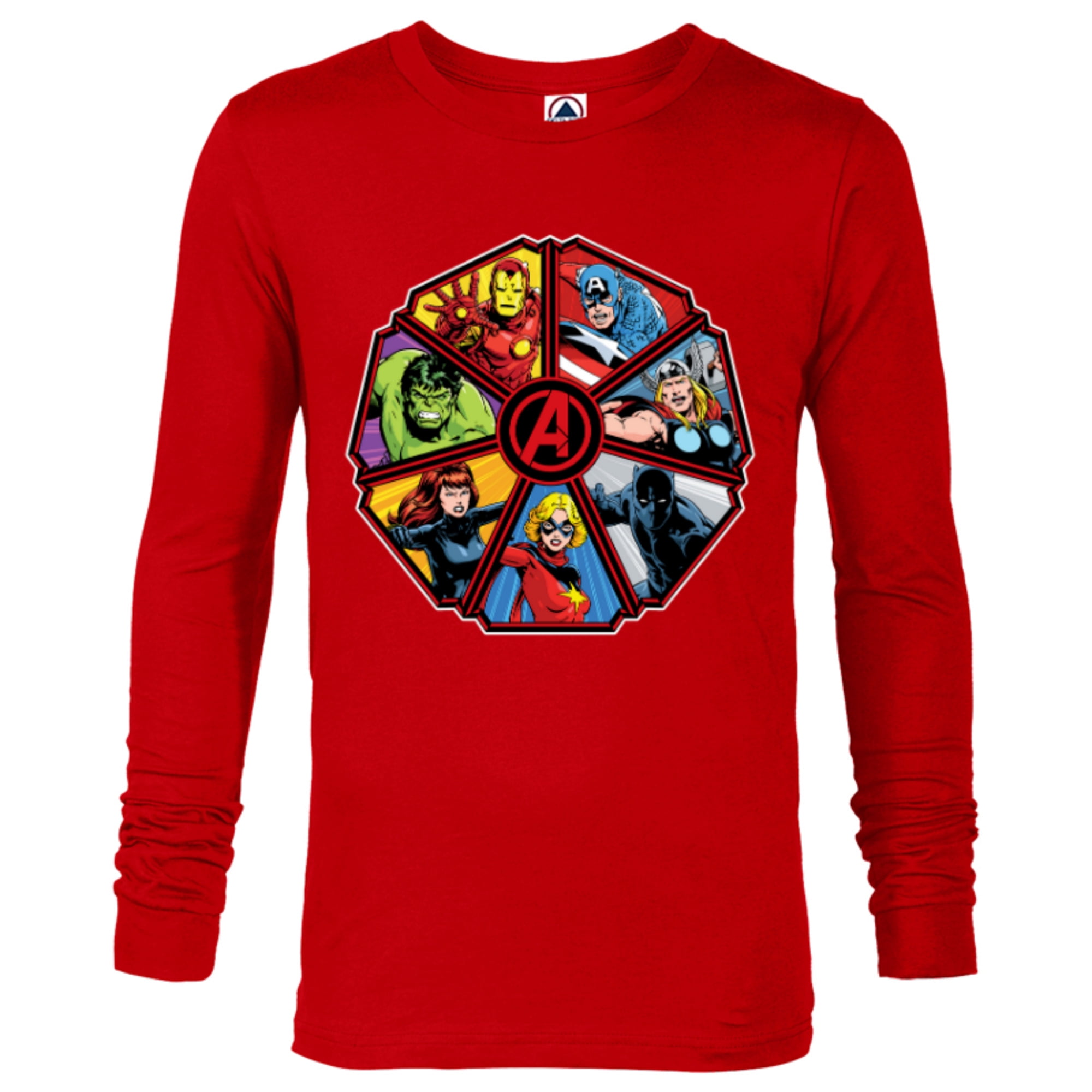 Marvel Avengers 60th Anniversary Classic Comic Hero Shield- Long Sleeve ...