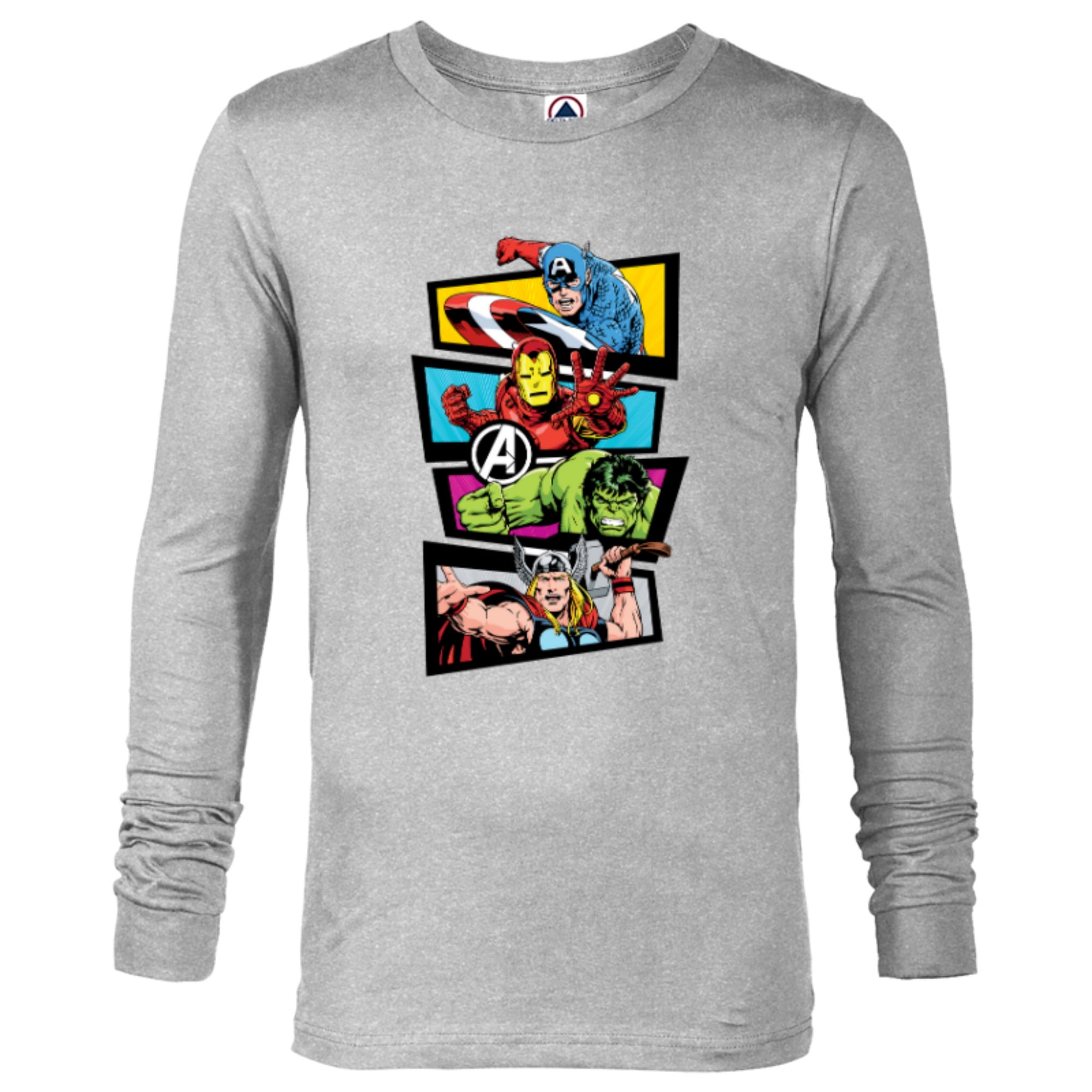 Marvel Avengers 60th Anniversary Four Heroes Retro Classic- Long Sleeve ...