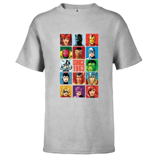 Marvel Avengers 60th Anniversary Since 1963 Classic Grid- Short Sleeve ...