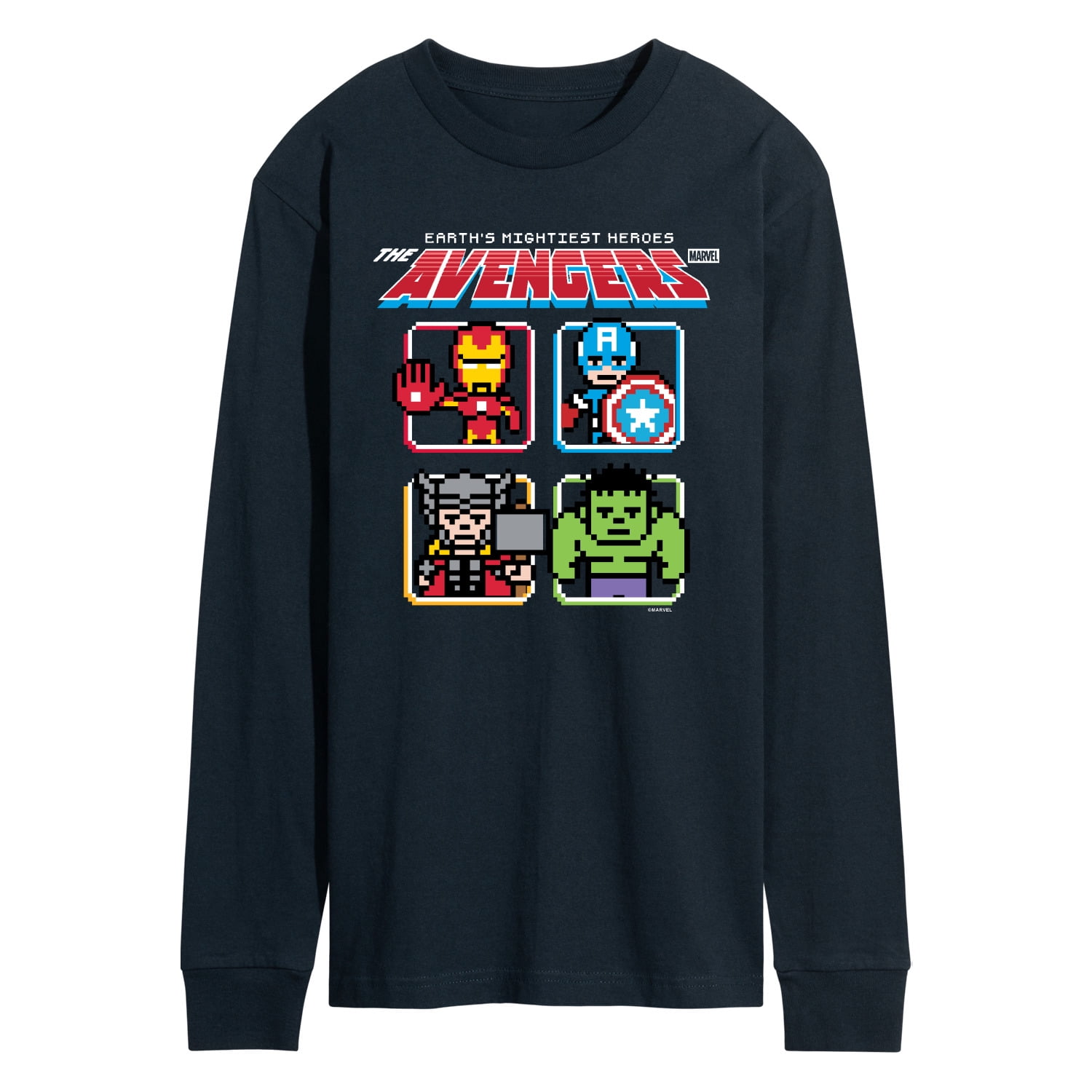 Marvel - Avengers 8Bit - Men's Long Sleeve Graphic T-Shirt - Walmart.com