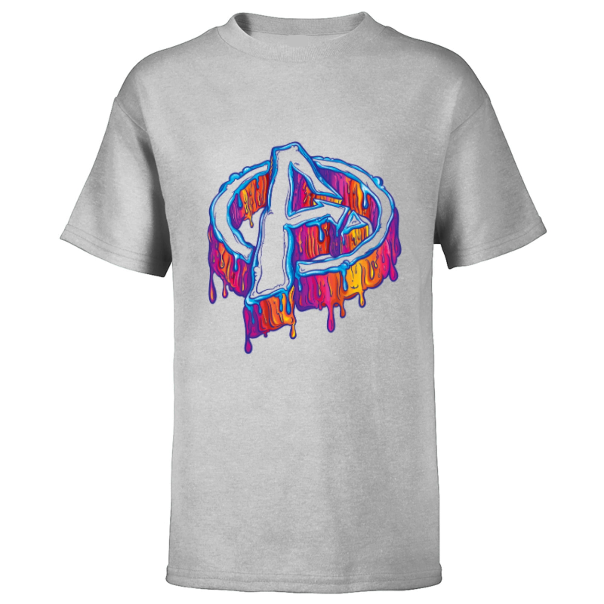 Marvel Avengers A Logo Melting Paint Drip - Short Sleeve T-Shirt for Kids - Customized-Athletic ...