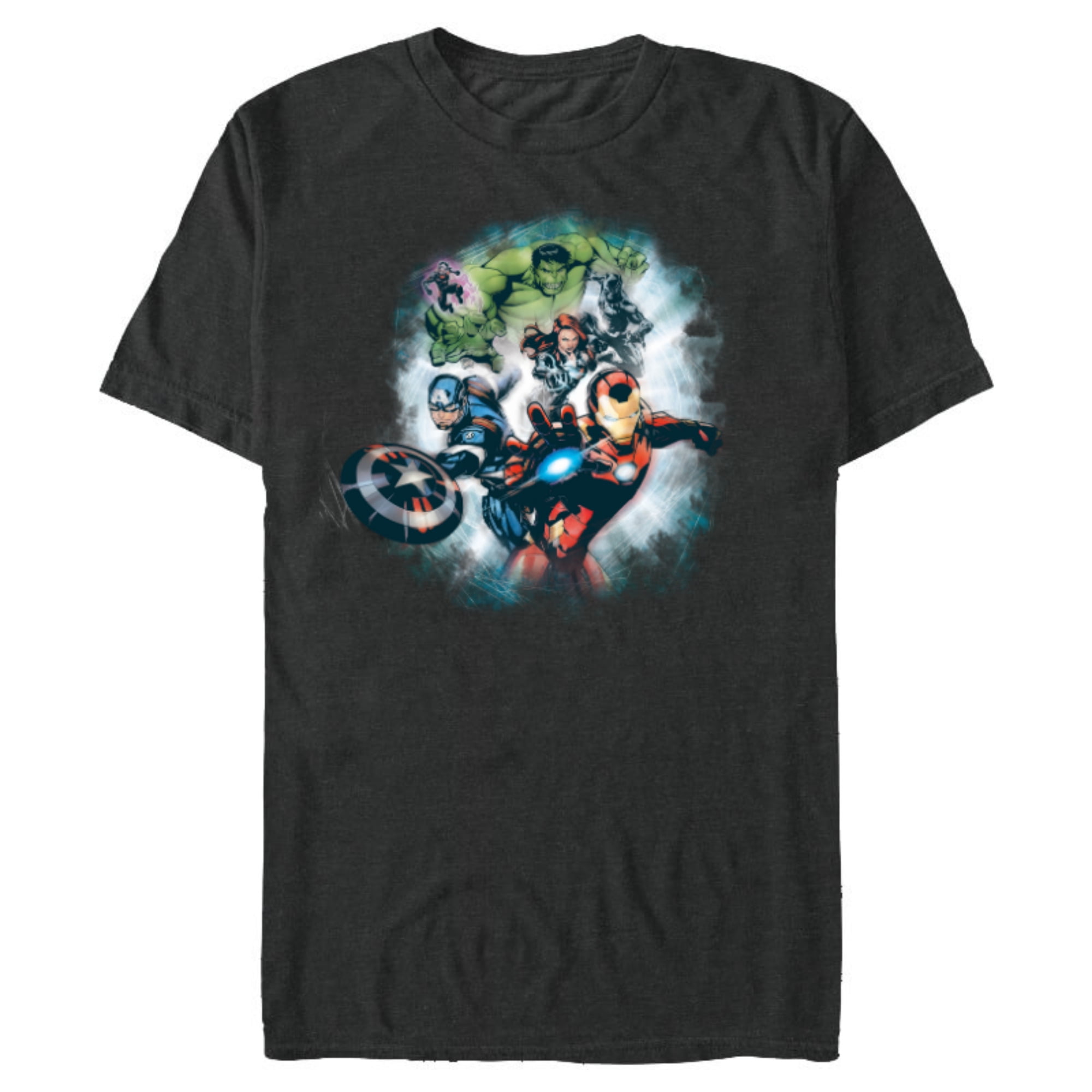 Marvel Avengers Assemble Team Full Color - Short Sleeve Blended T-Shirt ...
