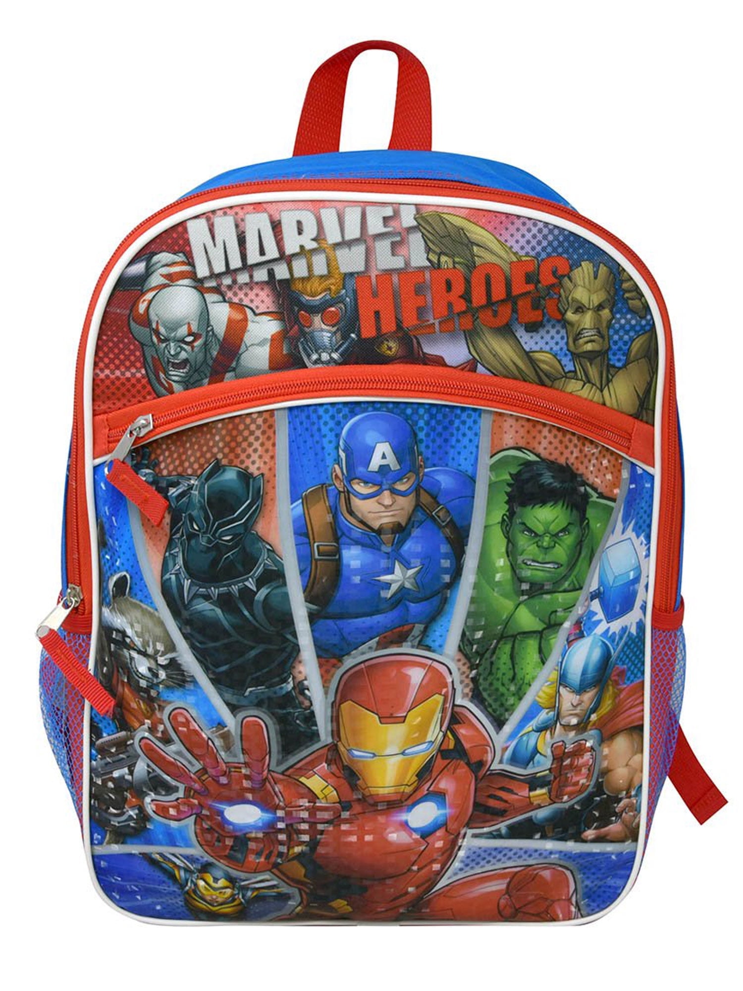 Marvel Avengers Backpack 16" Captain America Iron Man Groot w/ Front ...