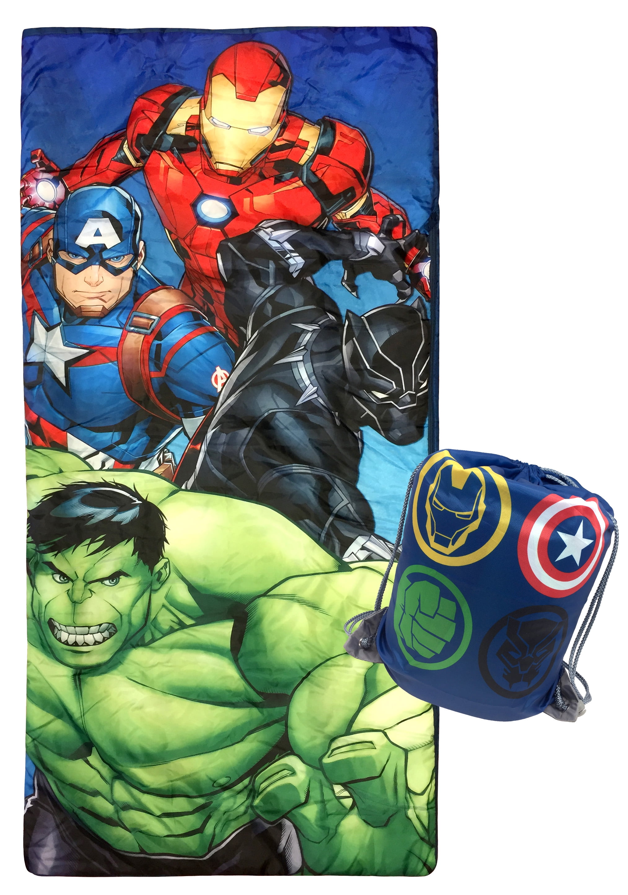 Jay Franco Marvel Avengers Battle Formation Kids Blue Slumber Sack Cozy ...