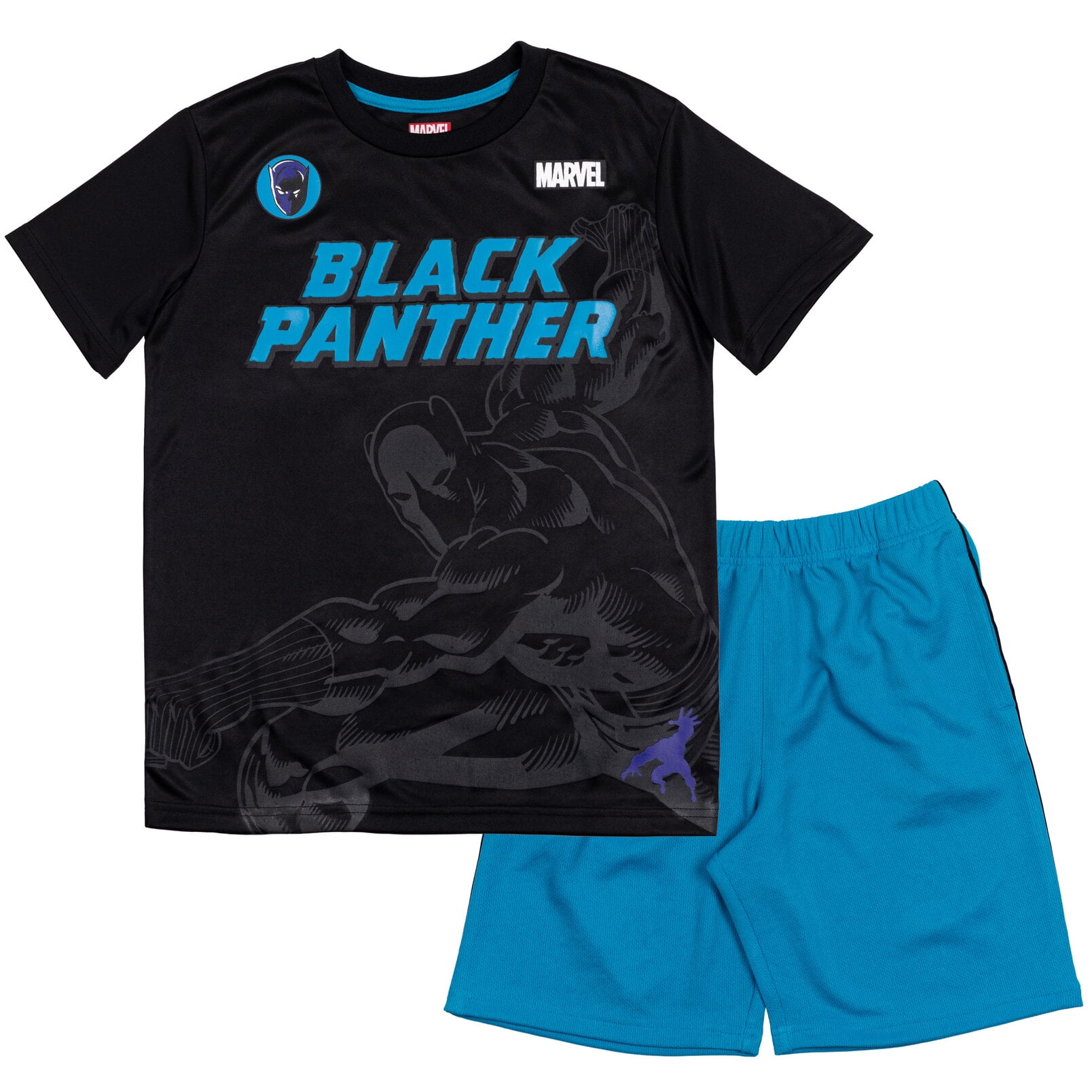 Marvel Avengers Black Panther Big Boys T-Shirt and MeshShorts Outfit ...
