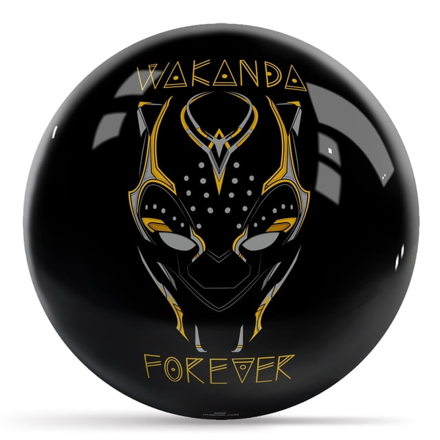 Marvel Avengers Black Panther Wakanda Forever Undrilled Bowling Ball ...