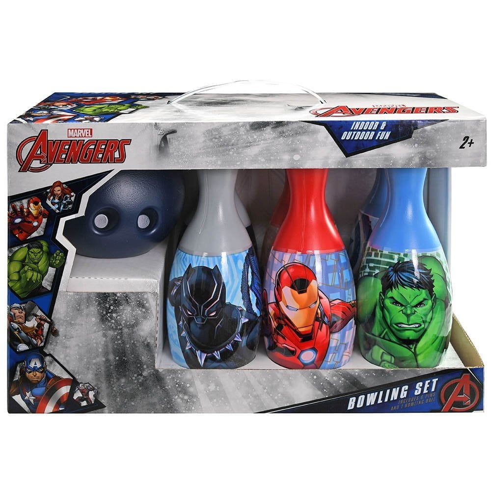 Marvel Avengers Bowling Set - Includes 6 Pins and Bowling Ball ...