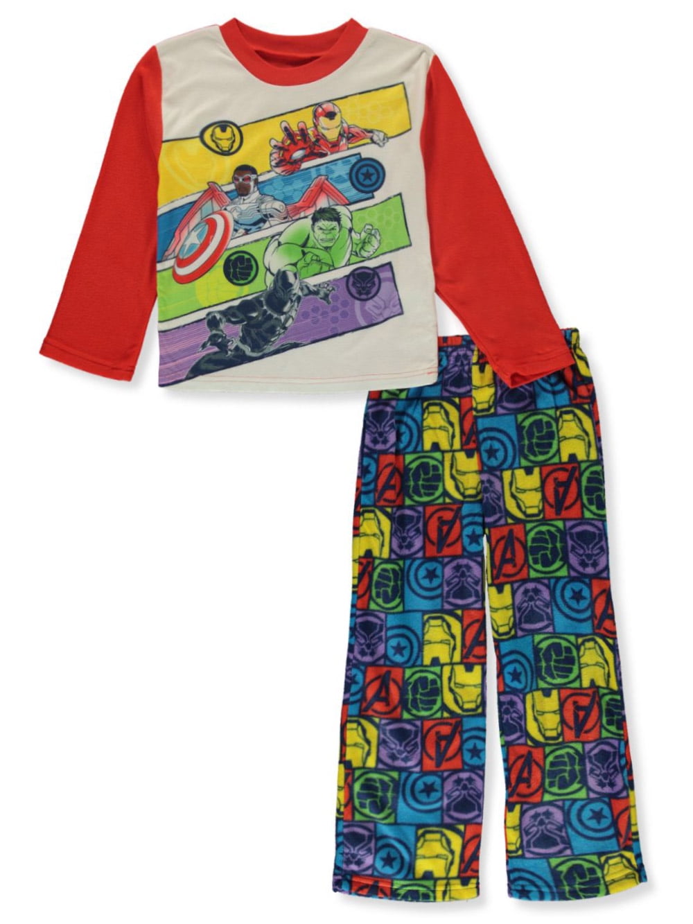 Marvel Avengers Boys' 2-Piece Pajamas Set - white/red, 10 - 12 (Big ...