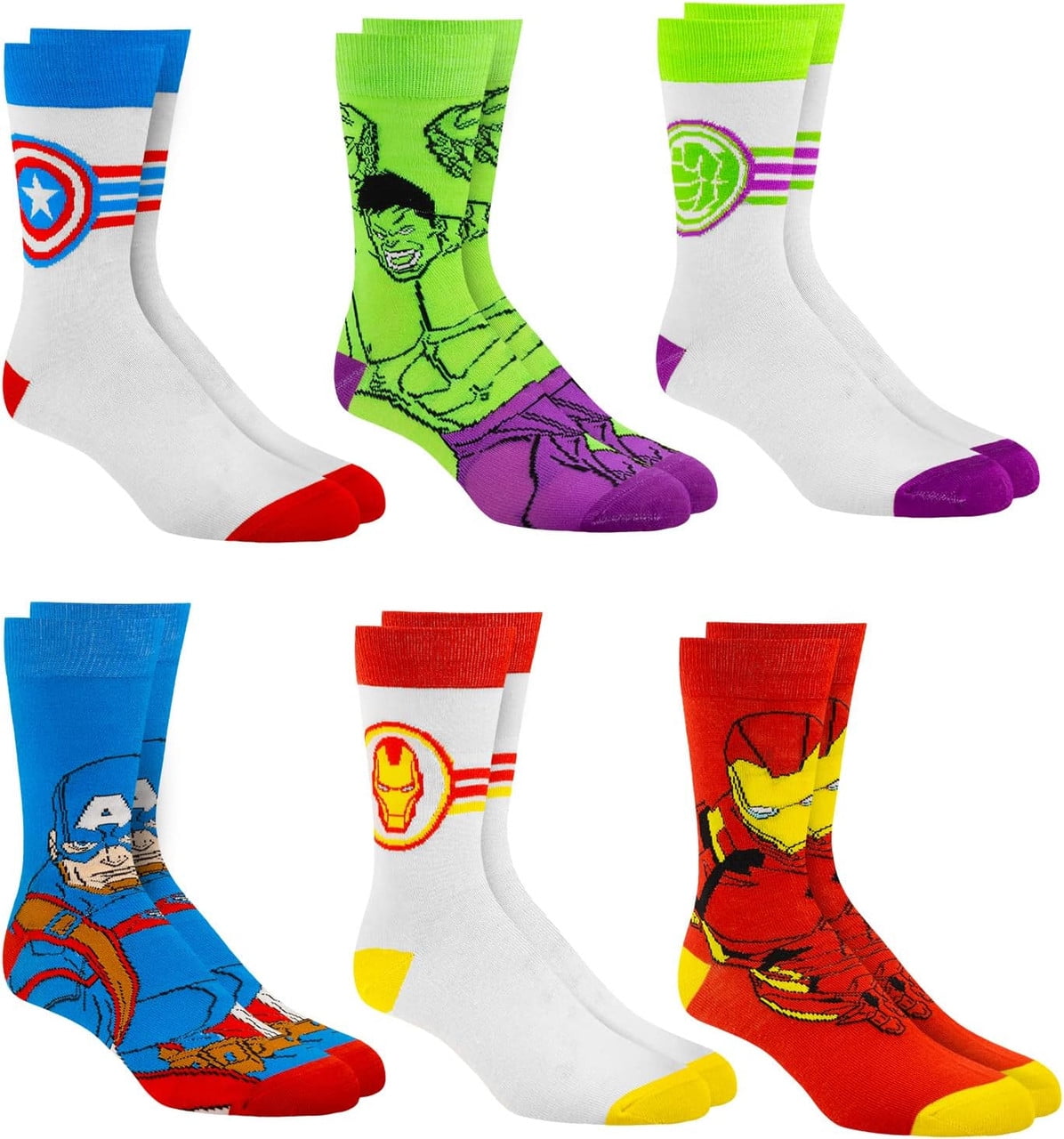 Marvel Avengers Boys 6-pack Crew Socks, Size Small - Walmart.com