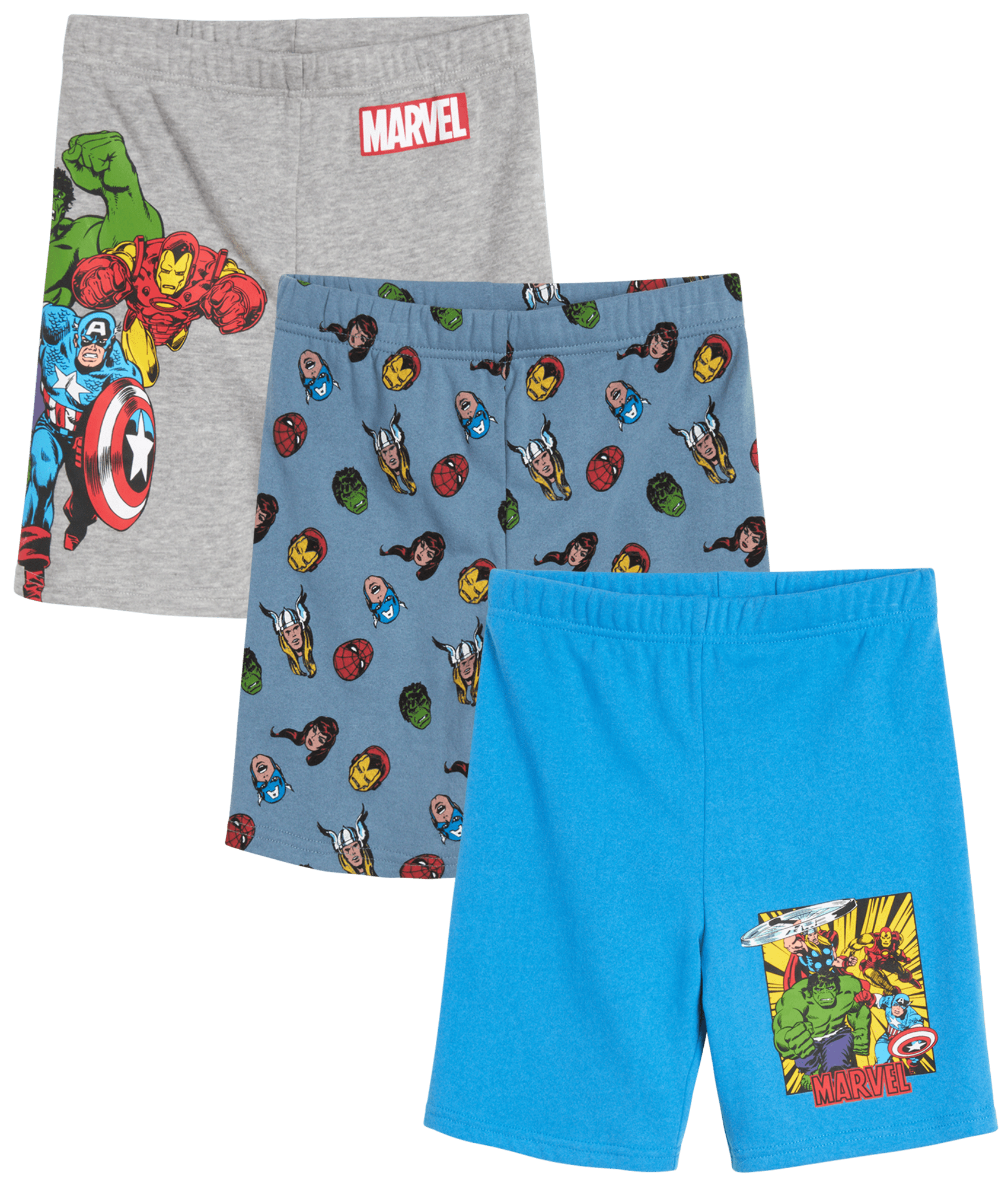 Marvel Avengers Boys' Active Shorts - Captain America, Iron Man, Hulk ...
