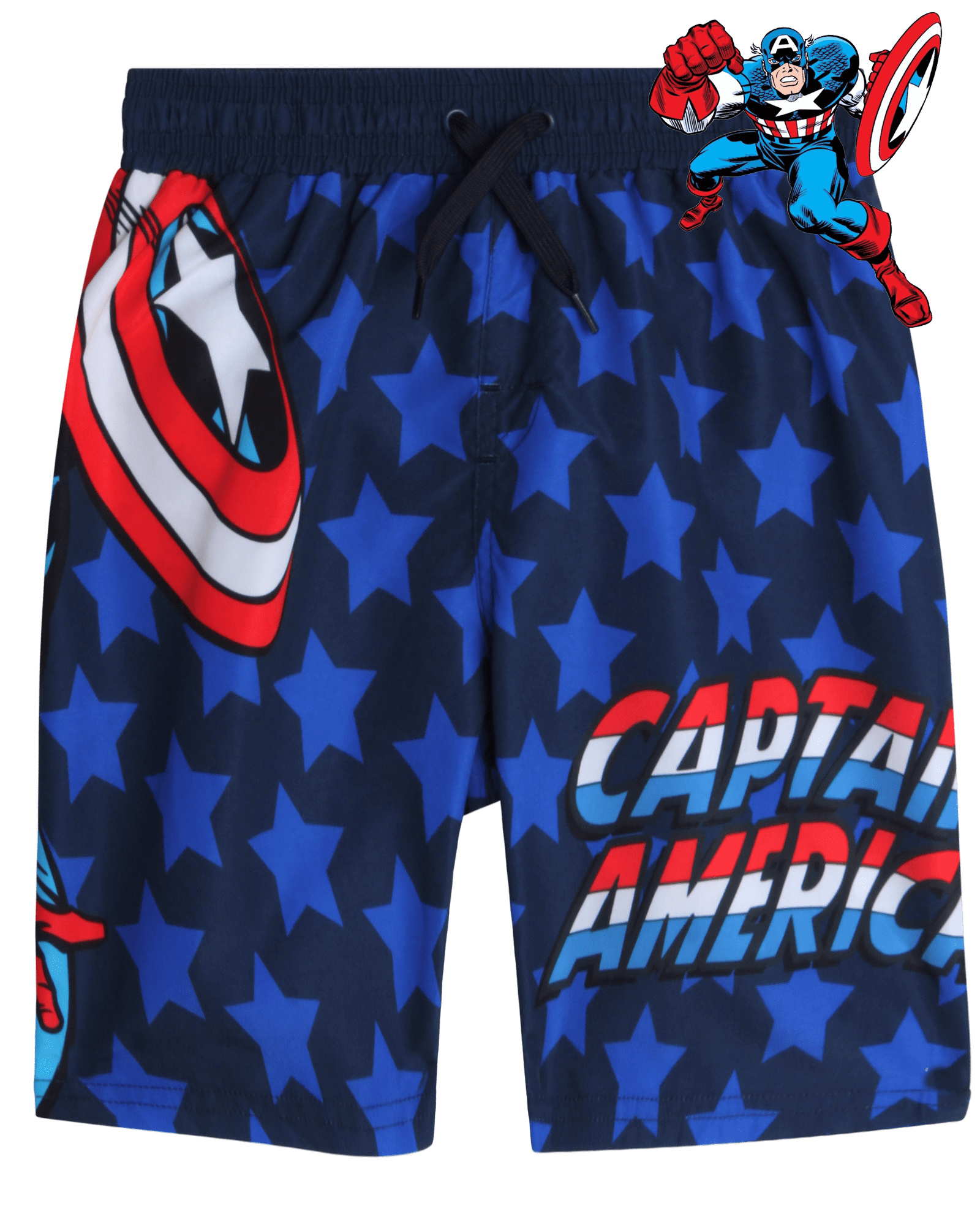 Marvel Avengers Boys’ Swim Trunks – Captain America, Iron Man, Hulk ...