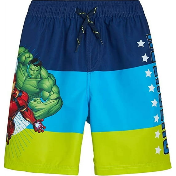 Marvel Avengers Boysâ€™ Swim Trunks, Captain America, Iron Man, Hulk ...