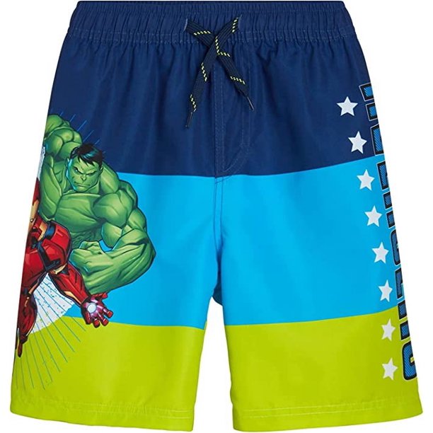 Marvel Avengers Boys’ Swim Trunks – Captain America, Iron Man, Hulk ...