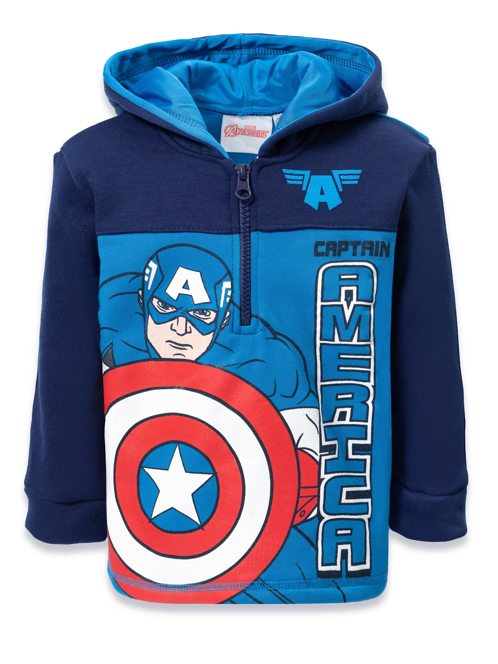 Marvel Avengers Captain America Little Boys Fleece Half Zip Hoodie ...