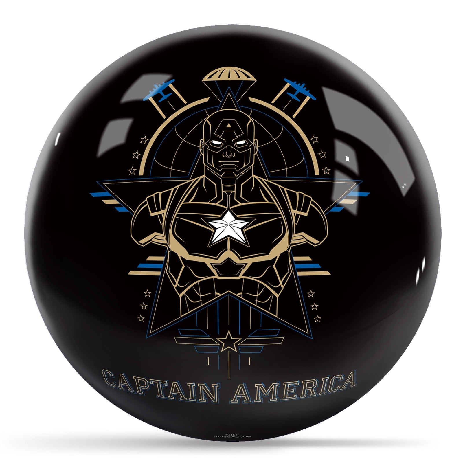Marvel - Avengers - Captain America Logos 10lb Bowling Ball - Walmart.com