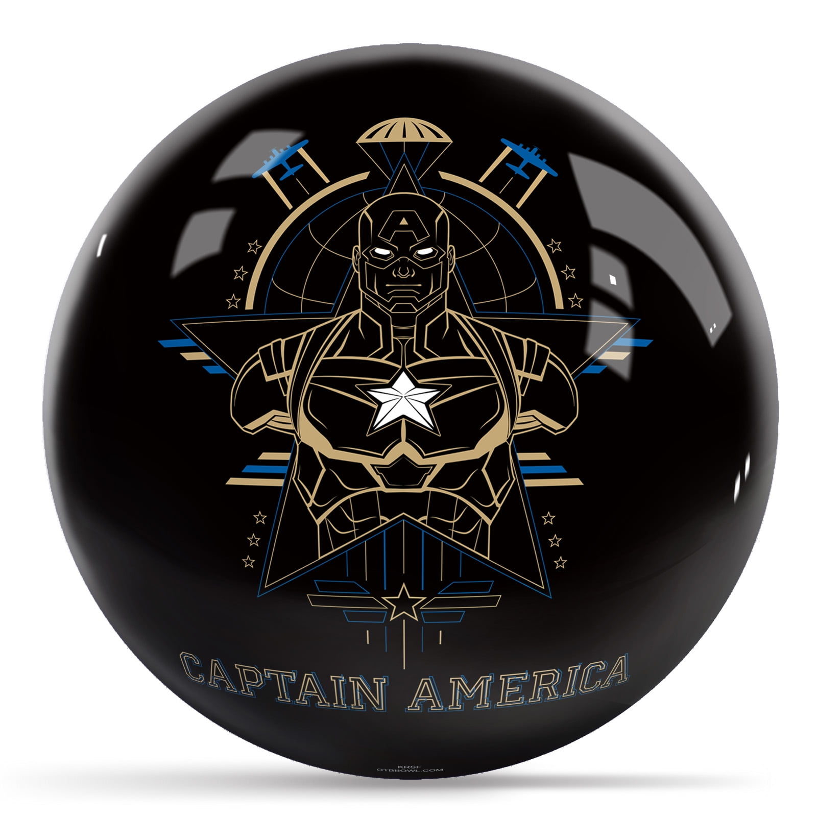 Marvel - Avengers - Captain America Logos 14lb Bowling Ball - Walmart.com