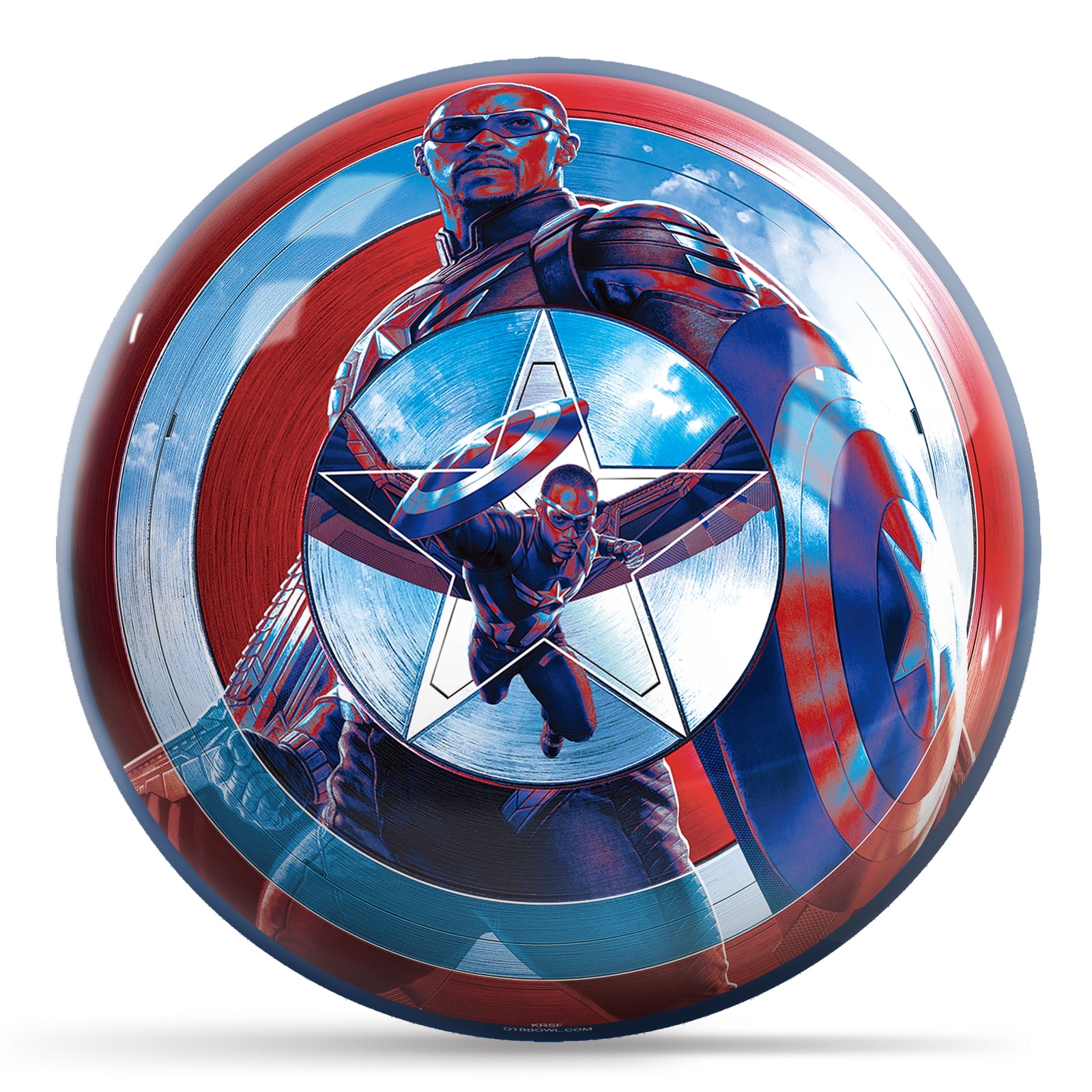 Marvel - Avengers - Captain America Sam Wilson Shield 16lb Bowling Ball ...